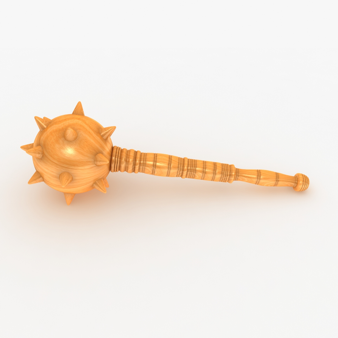 Wooden Mace 3d Obj
