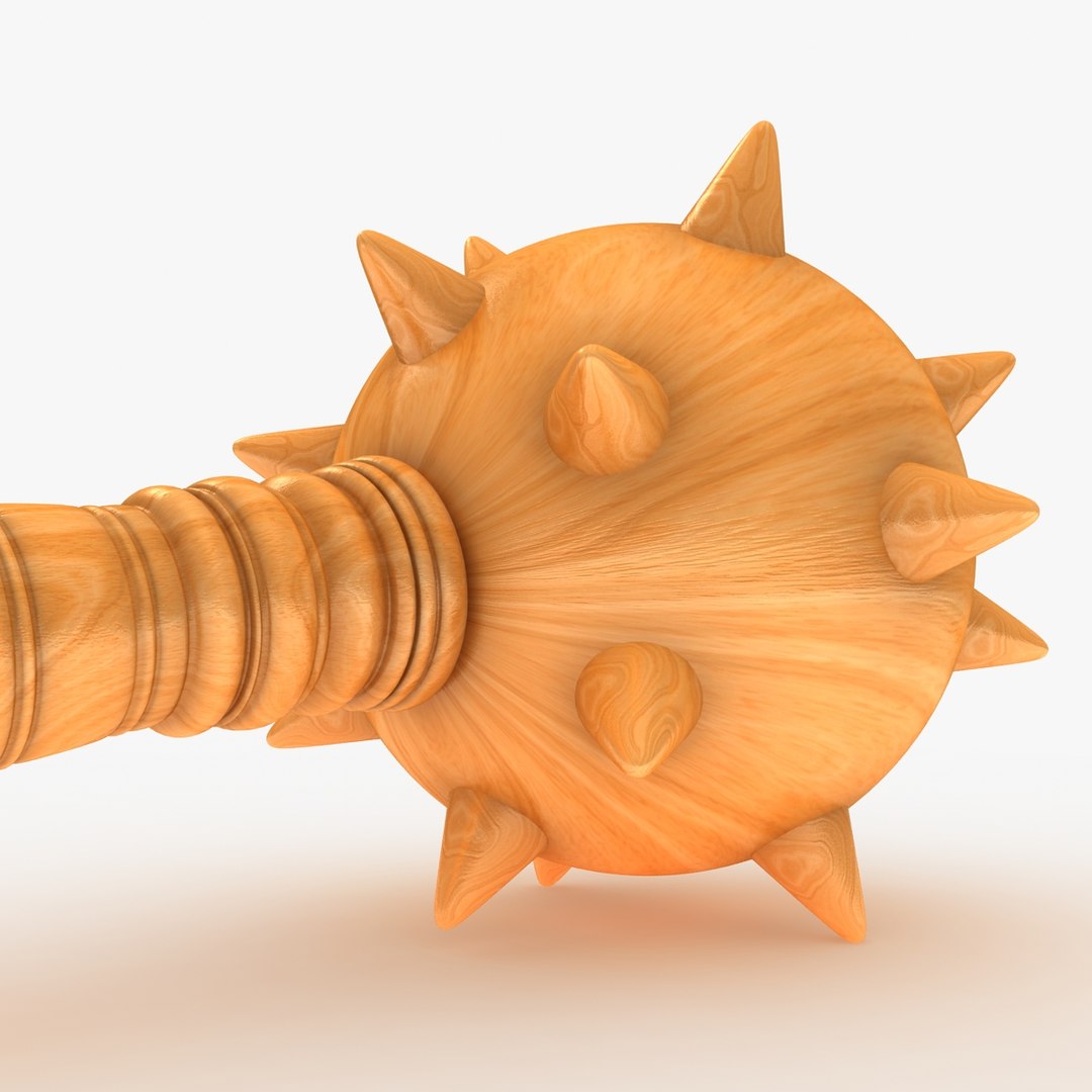 Wooden Mace 3d Obj