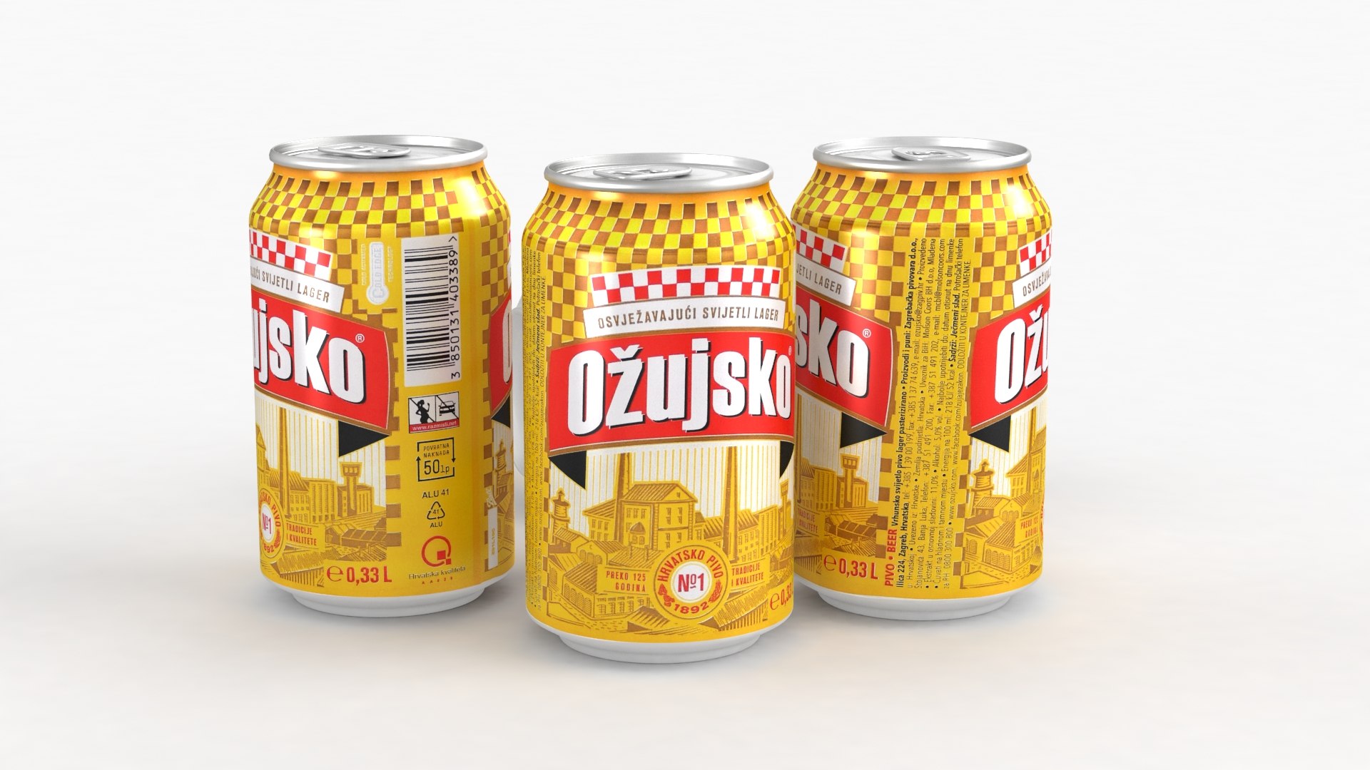3D Beer Can Ozujsko 330ml 2021 - TurboSquid 1764365