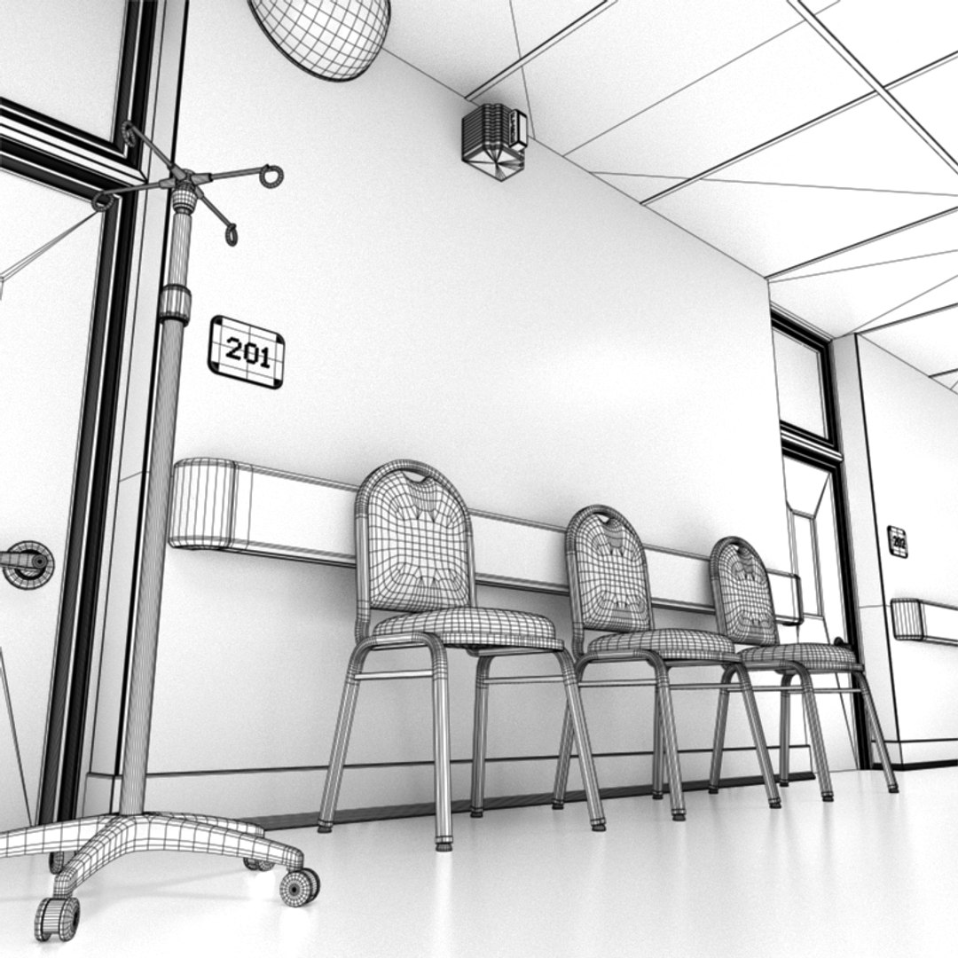 3d Model Hospital Hallway