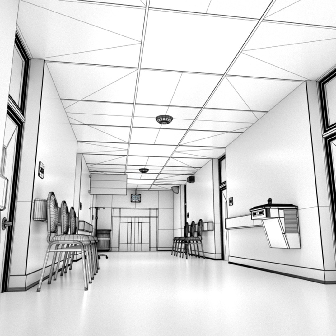 3d Model Hospital Hallway