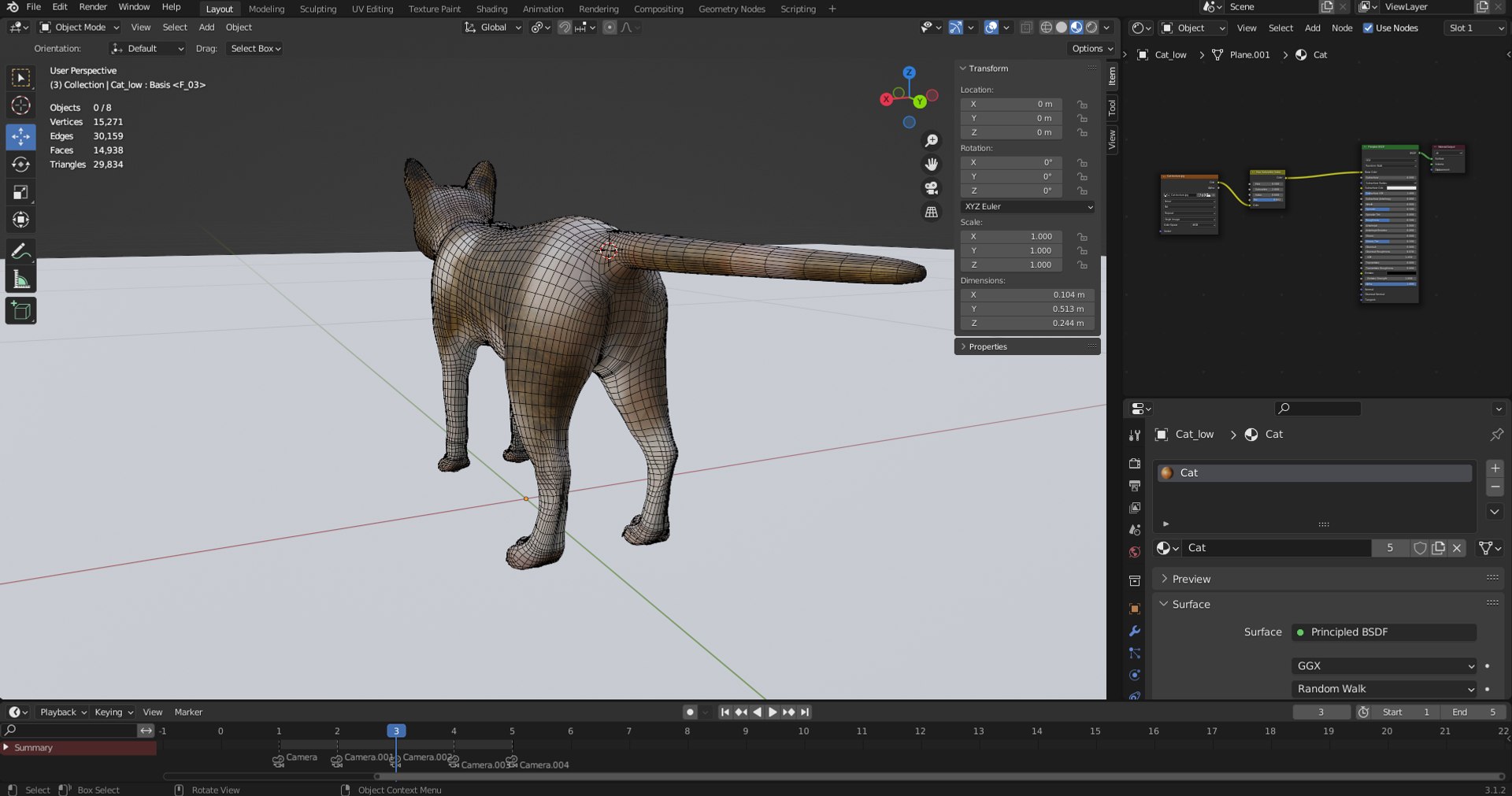 3D Calico Cat Rigged And Animated V3 - TurboSquid 1984954