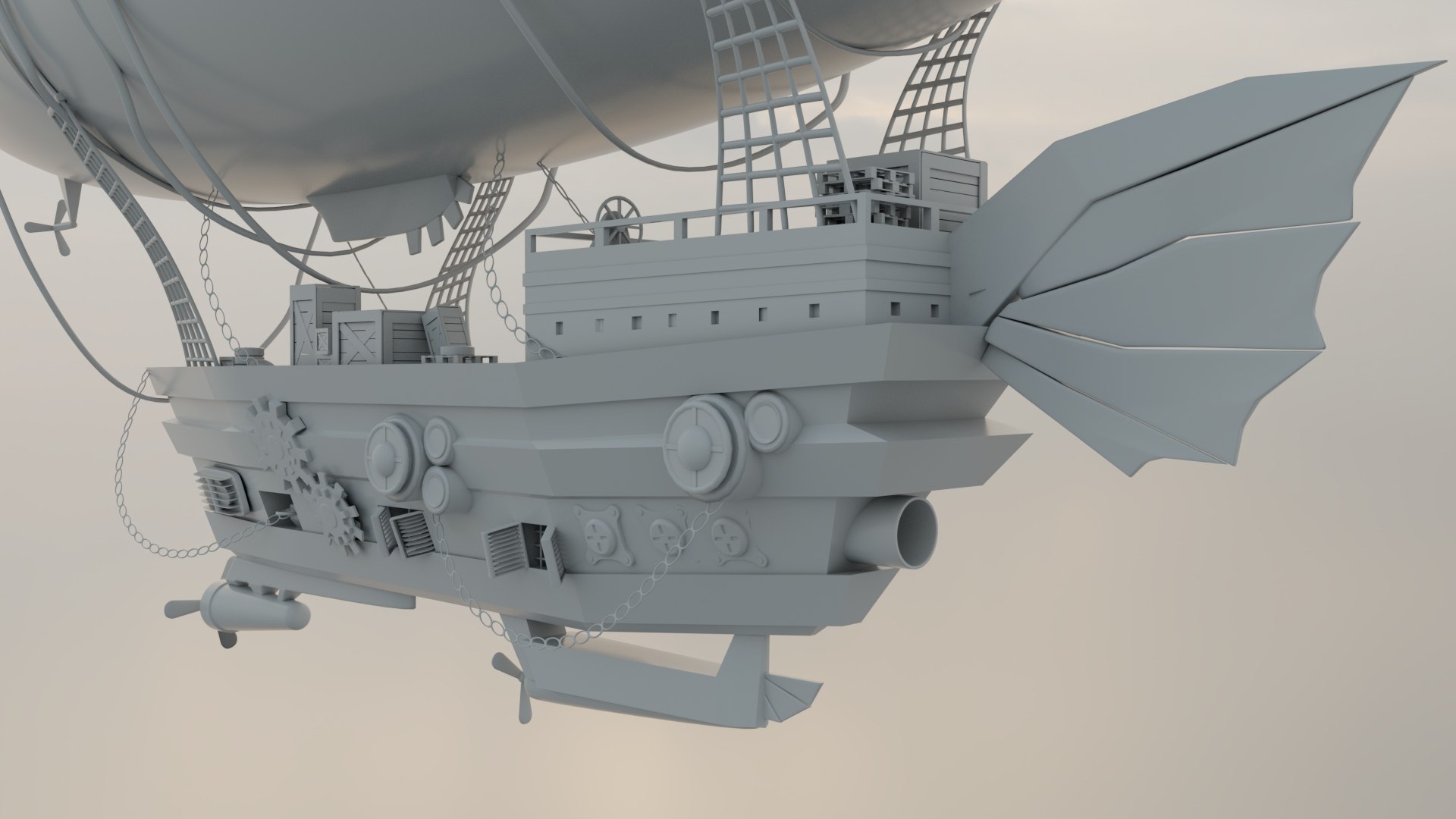 3D Steampunk Airship Model - TurboSquid 2202437