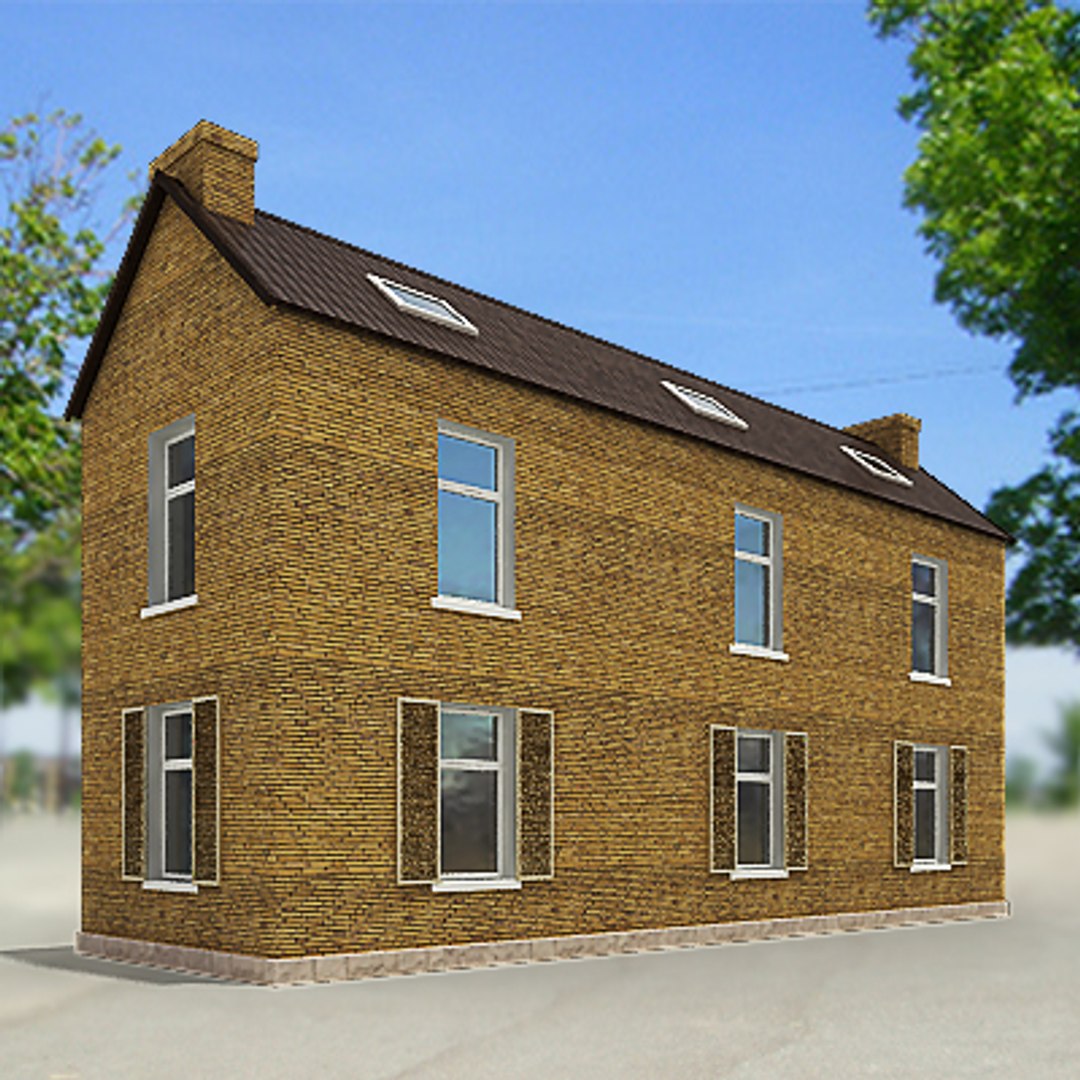 Small Town House Building 3d Model
