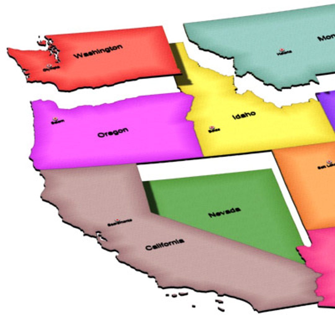 Topographic United States 3d Model