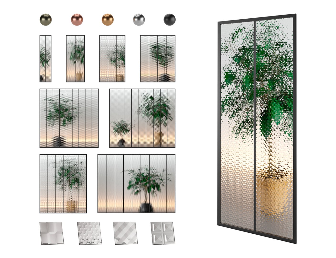 Glass Partition Set 02 3D Model - TurboSquid 1905662