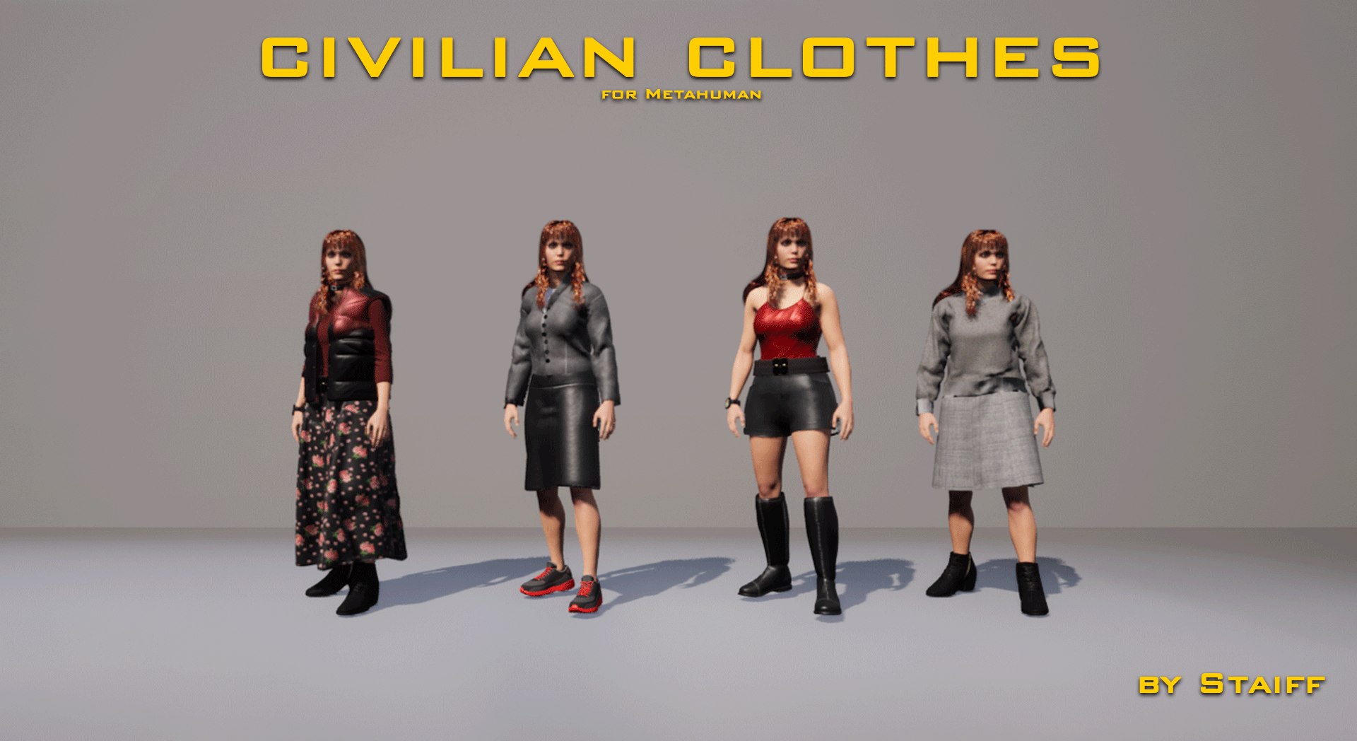 Civilian Clothes for Metahuman Female Character UE5 3D model3D模型 ...