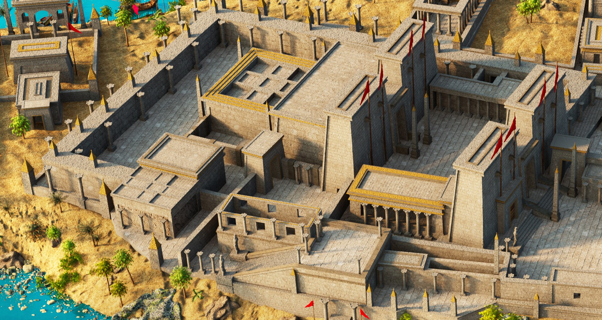 Philae Temple 3D Model - TurboSquid 2253597