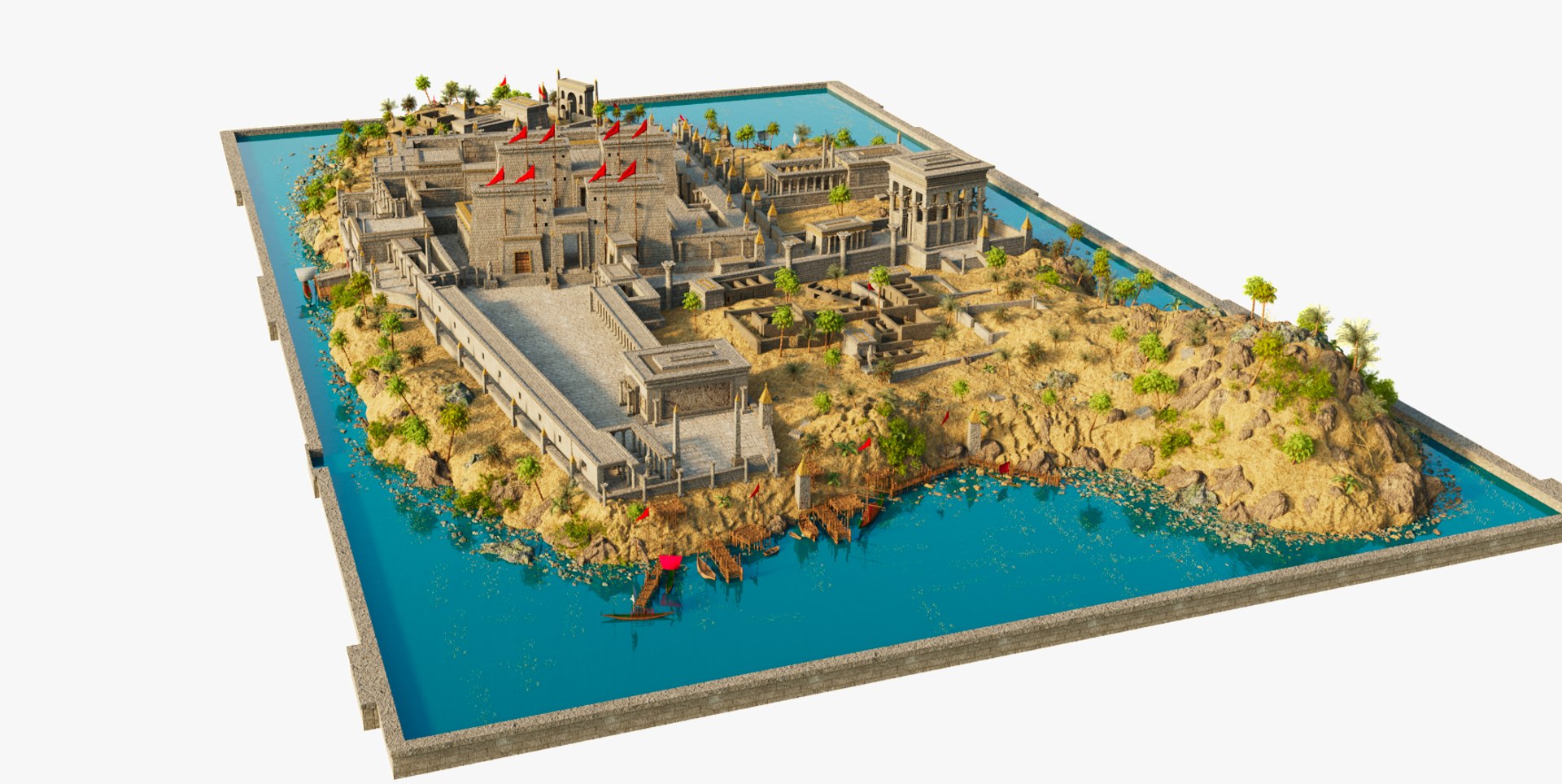 Philae Temple 3D Model - TurboSquid 2253597