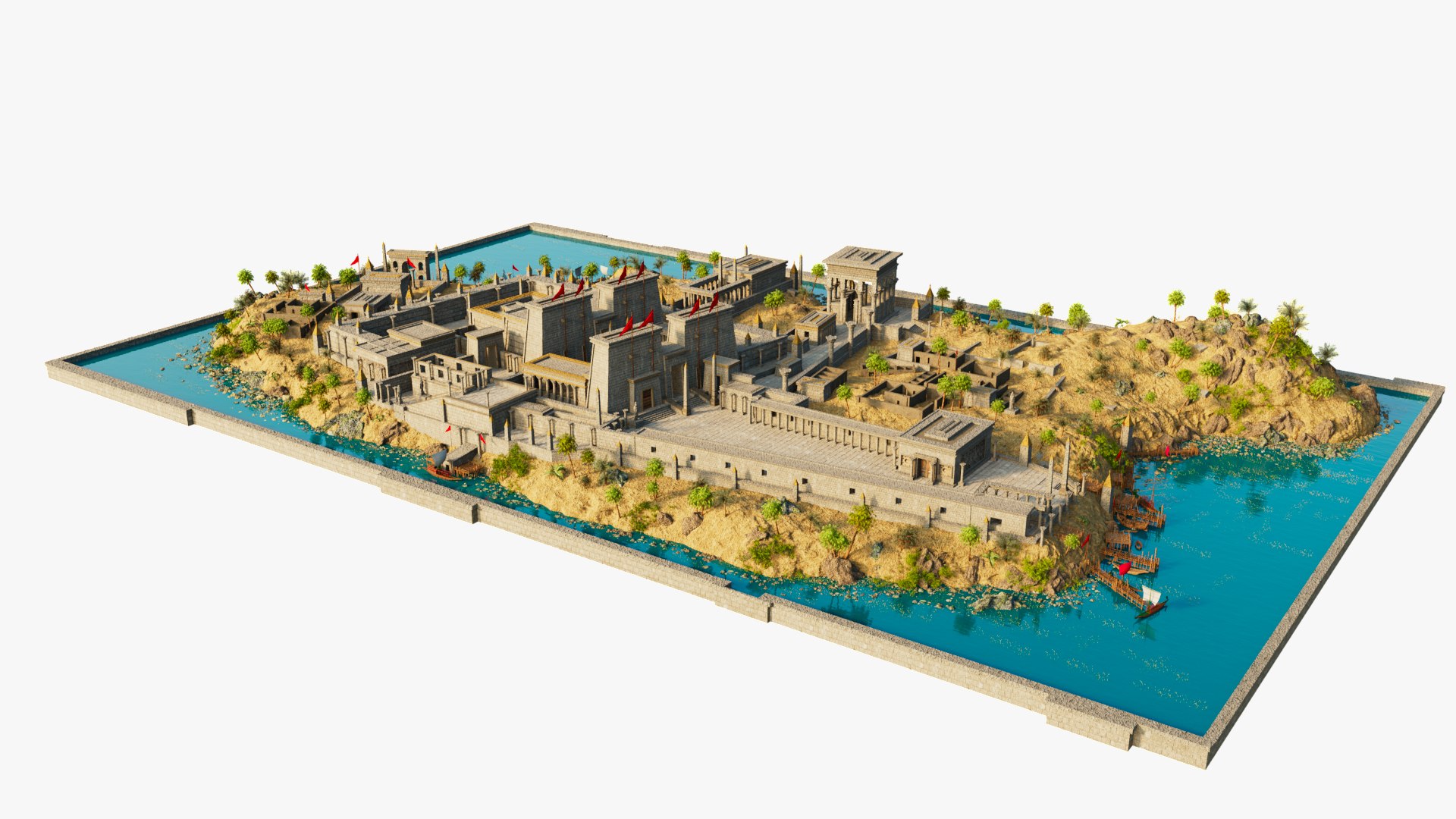 Philae Temple 3D Model - TurboSquid 2253597
