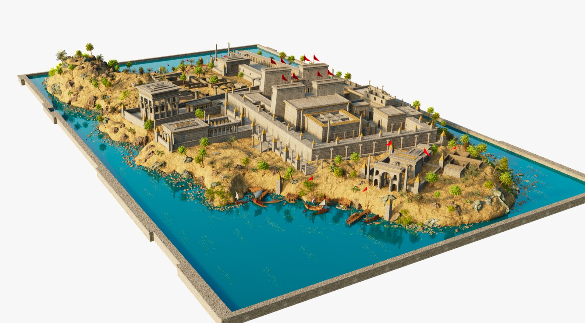 Philae Temple 3D Model - TurboSquid 2253597