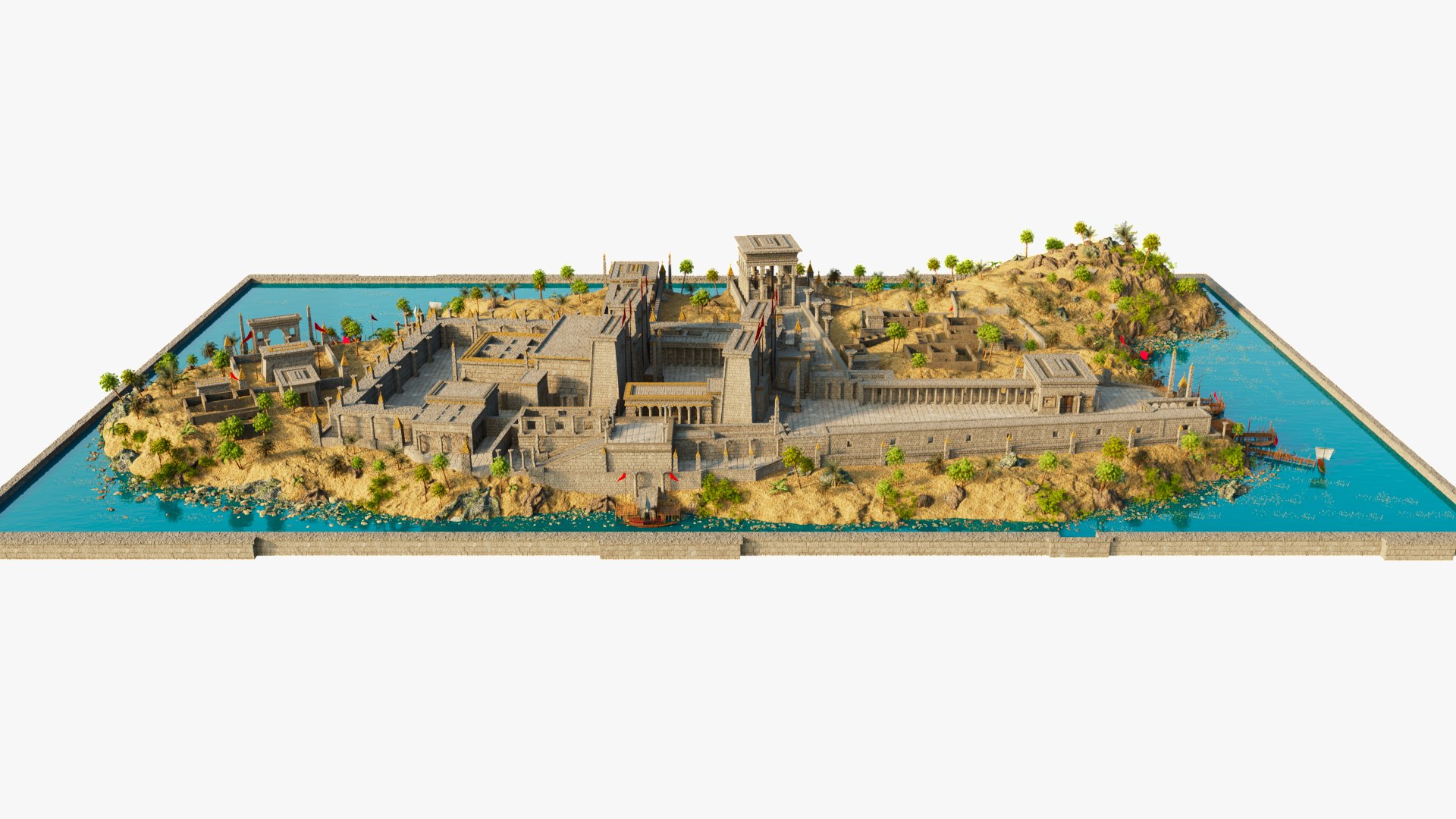 Philae Temple 3D Model - TurboSquid 2253597