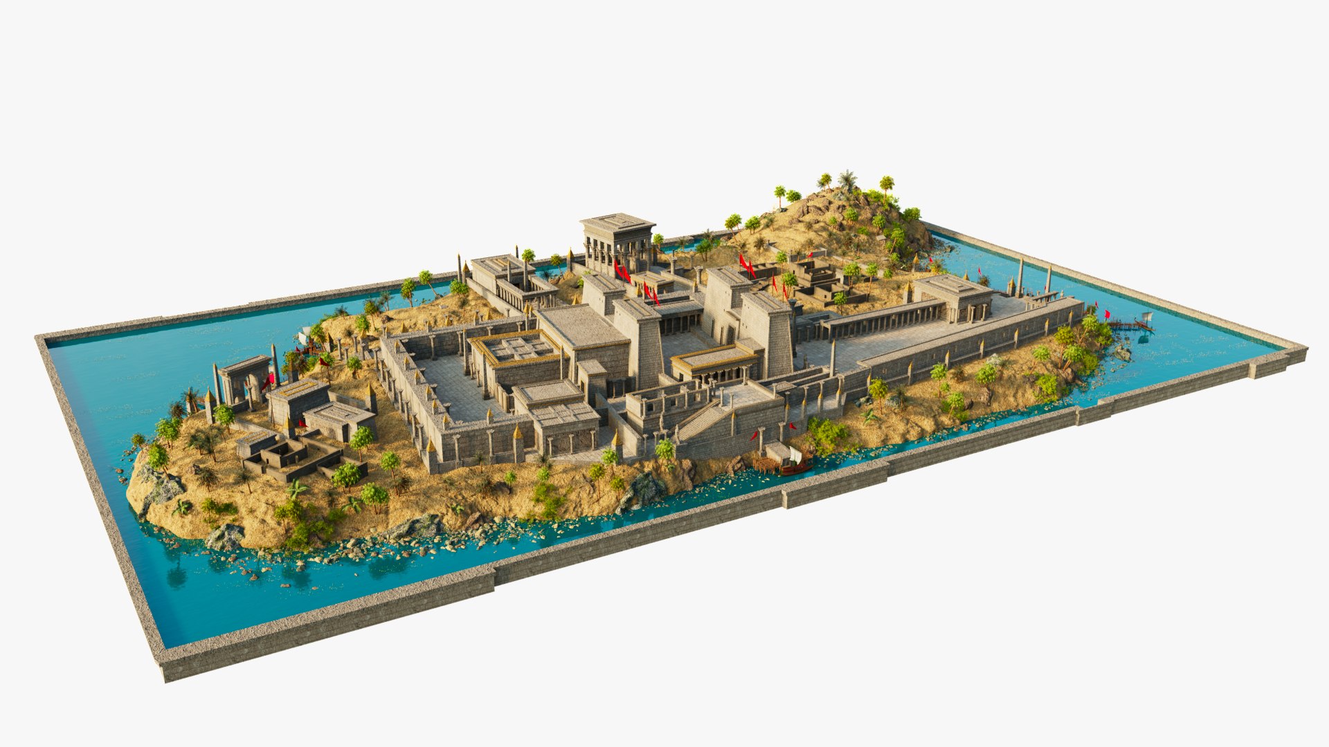 Philae Temple 3D Model - TurboSquid 2253597
