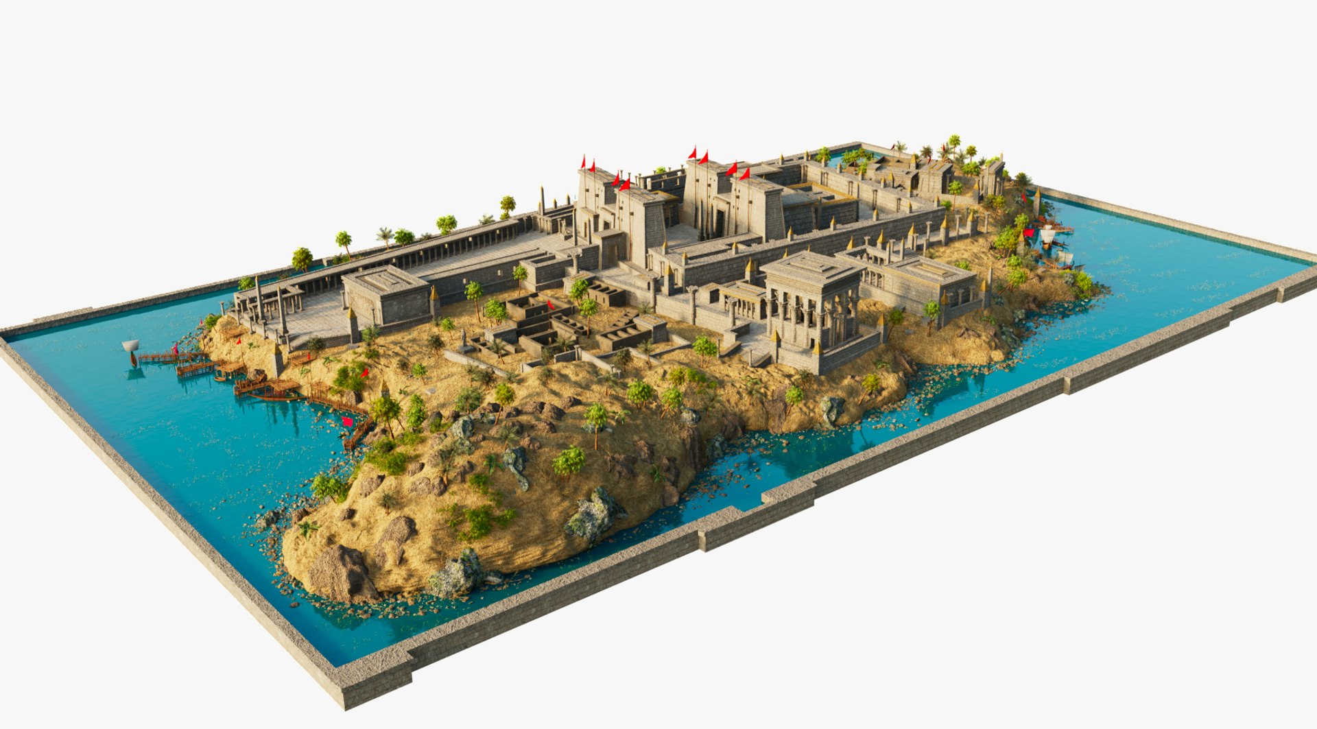 Philae Temple 3D Model - TurboSquid 2253597