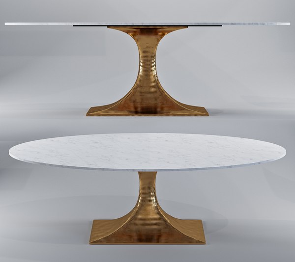 modelo 3d Mesa de comedor de piedra ovalada Mecox - TurboSquid 1295351