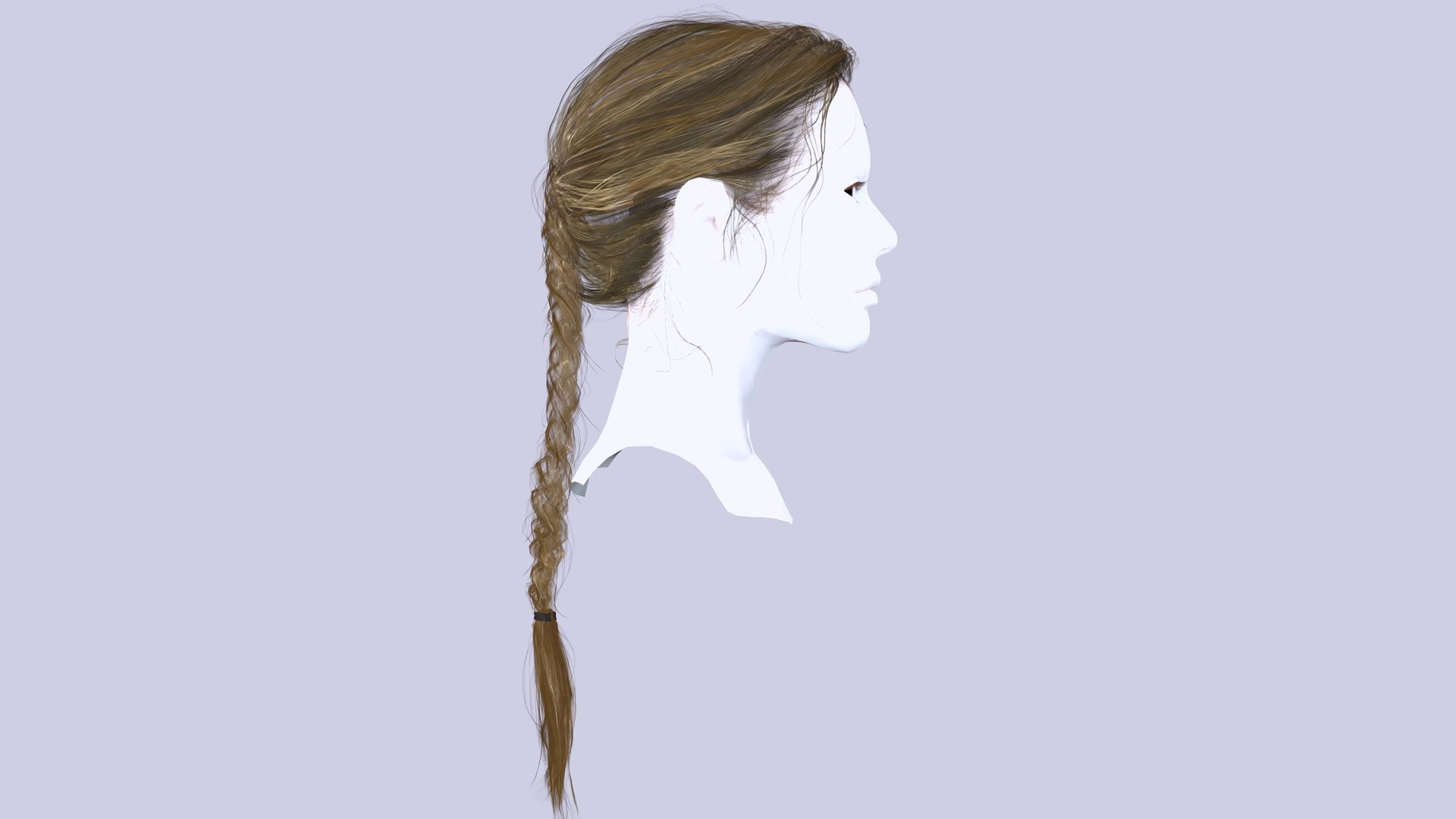 3D model Realistic Female Hairstyle - Long Braid - TurboSquid 2131801