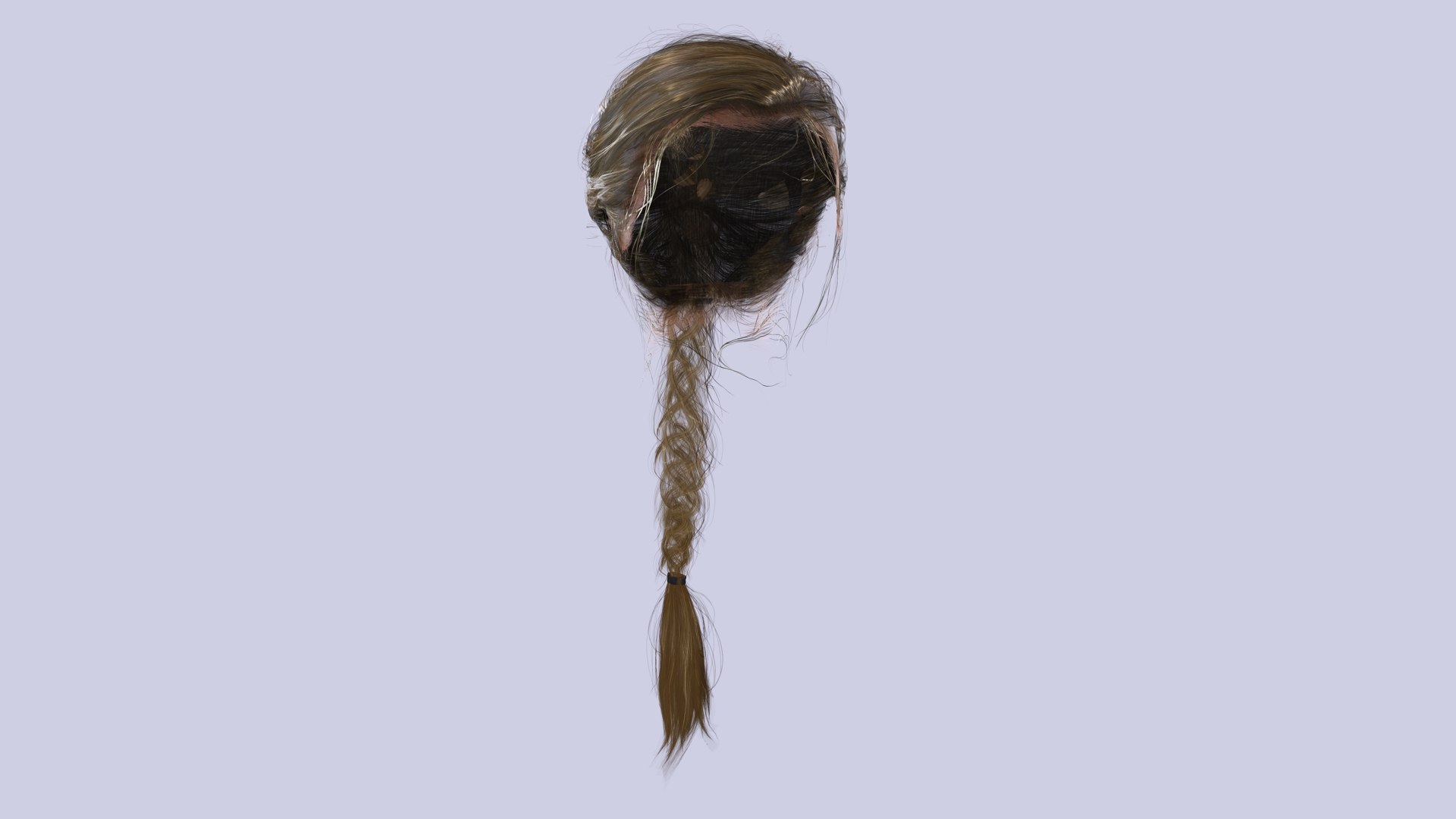 3D model Realistic Female Hairstyle - Long Braid - TurboSquid 2131801