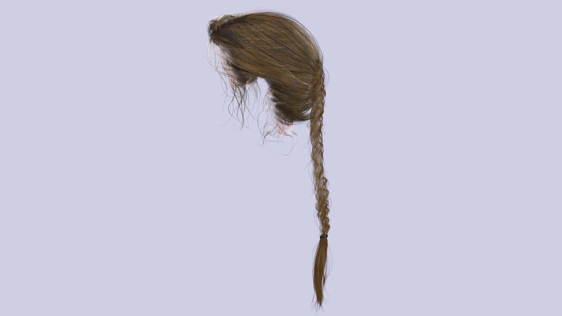 3D model Realistic Female Hairstyle - Long Braid - TurboSquid 2131801