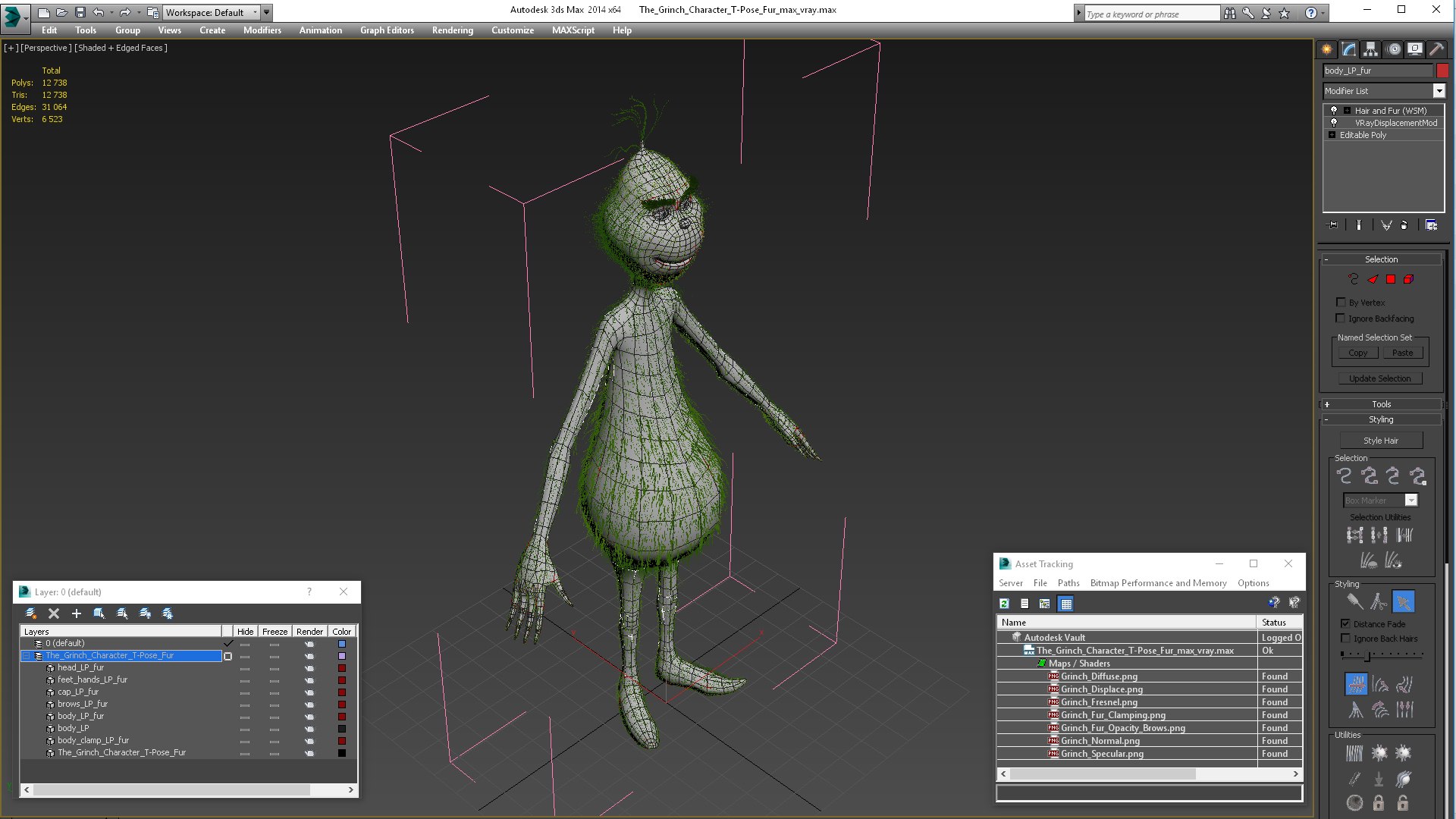 The Grinch Character T-Pose Fur 3D Model - TurboSquid 2115189