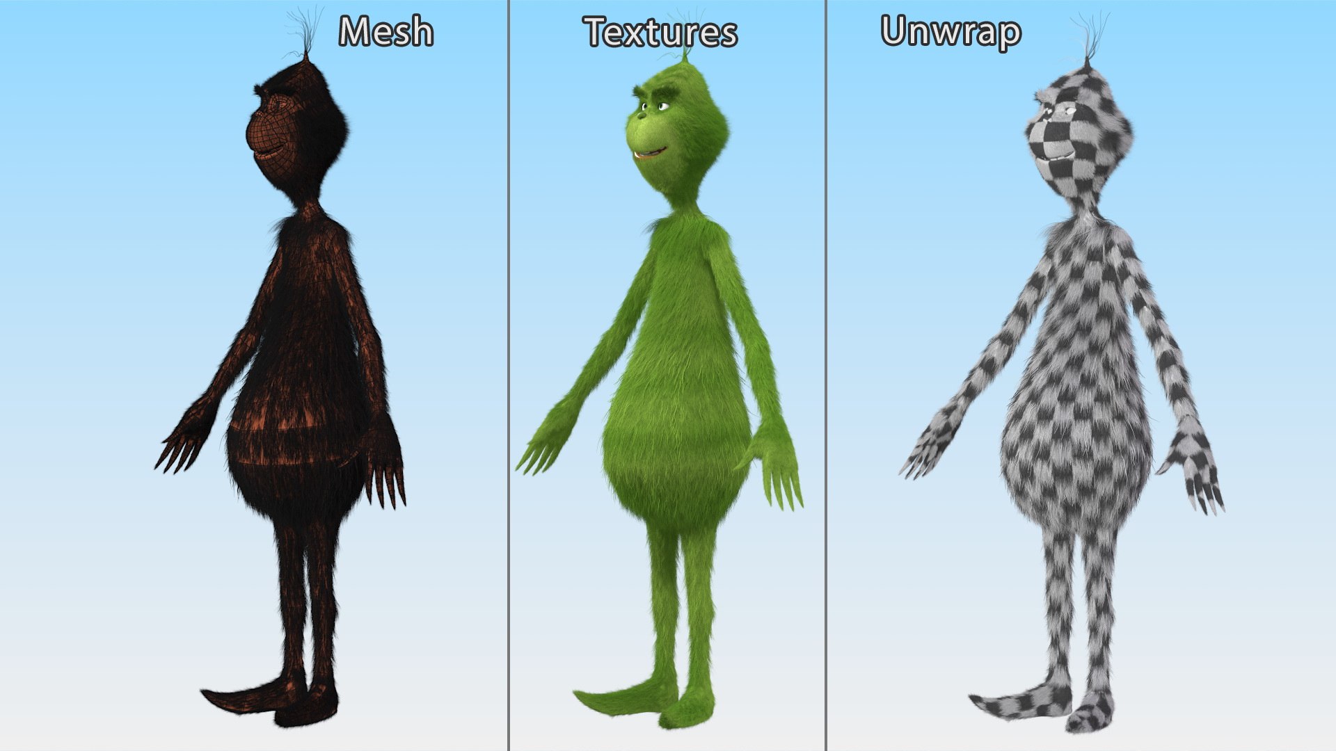 The Grinch Character T-Pose Fur 3D model - TurboSquid 2115189