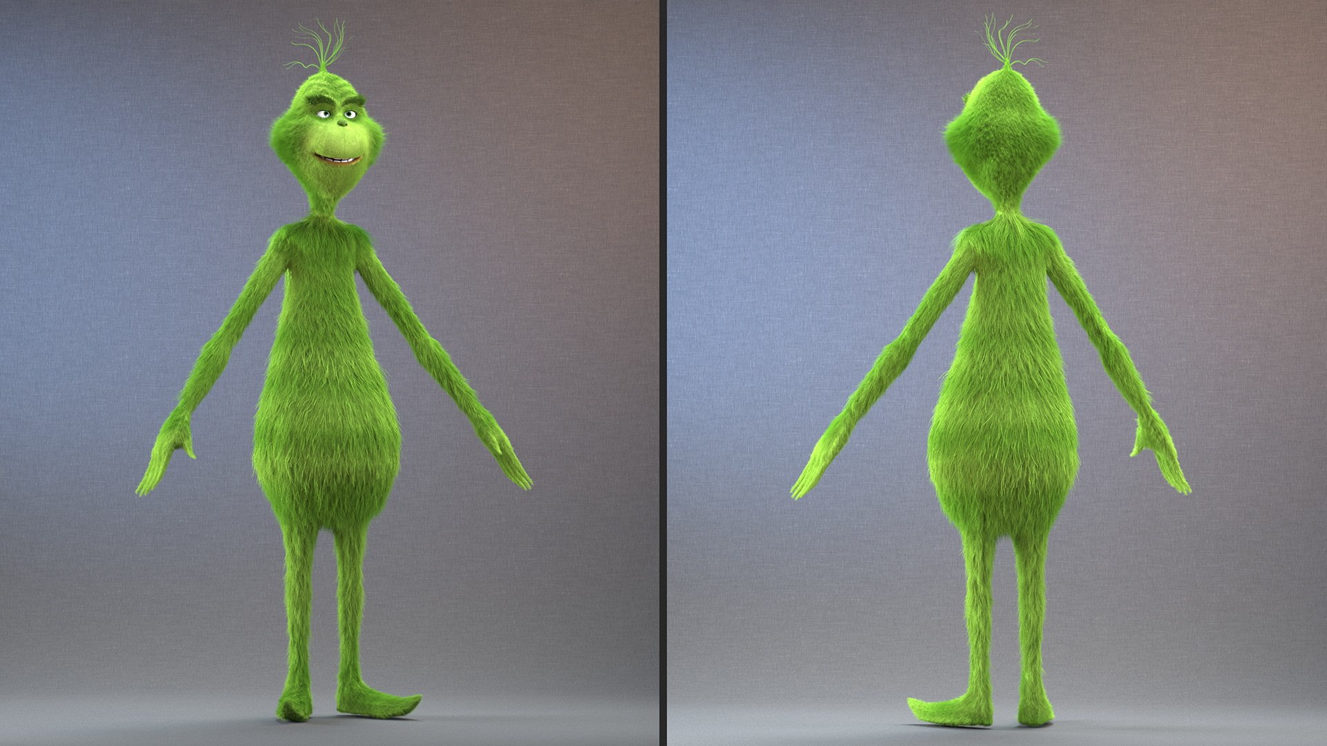 The Grinch Character T-Pose Fur 3D model - TurboSquid 2115189