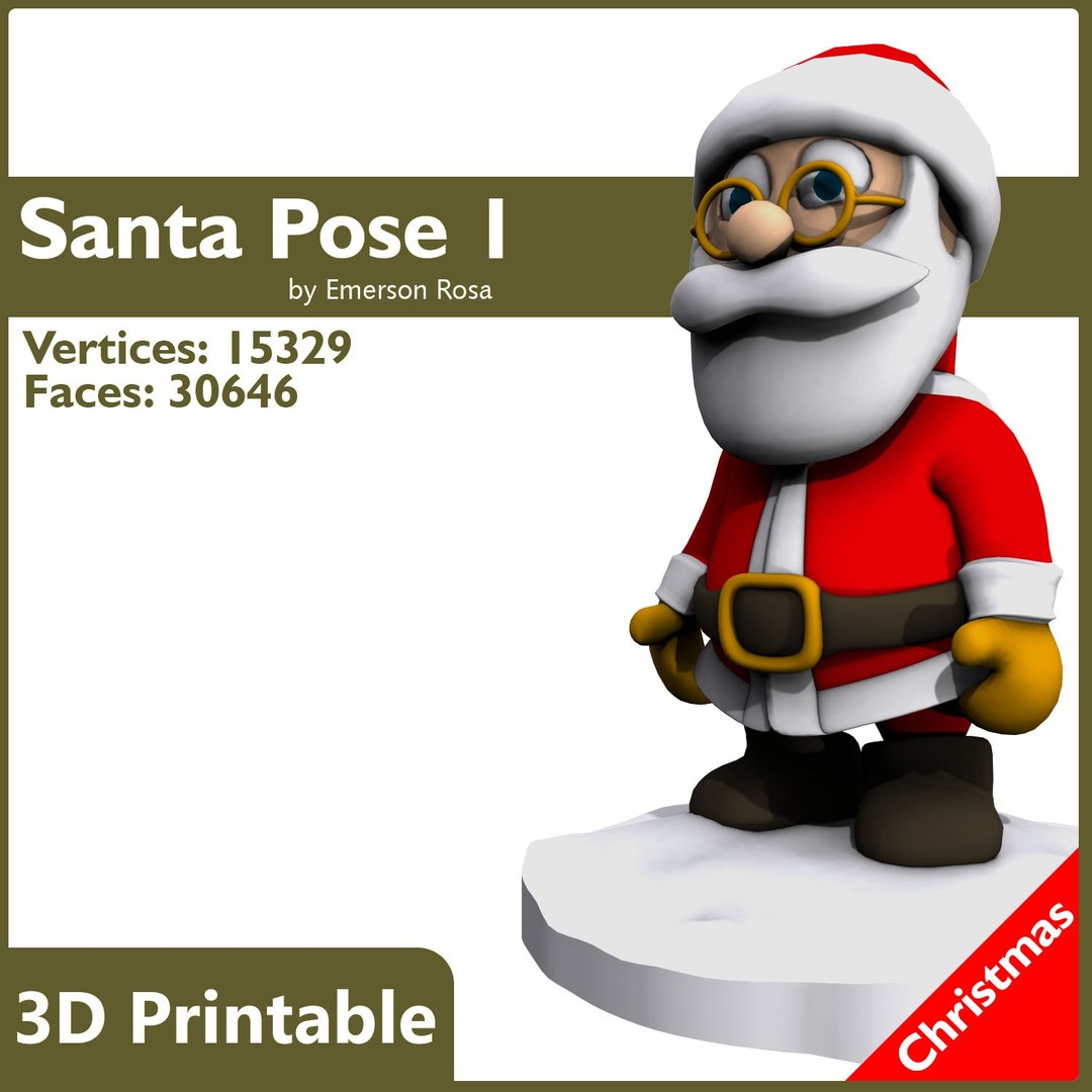Santa Print-ready Christmas 3d Model