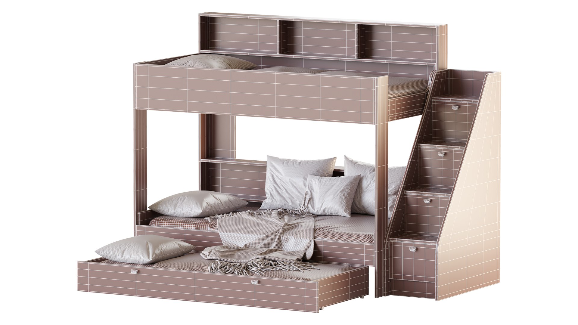 3D Three-tier Bed Golden Kids 10 - TurboSquid 2188241