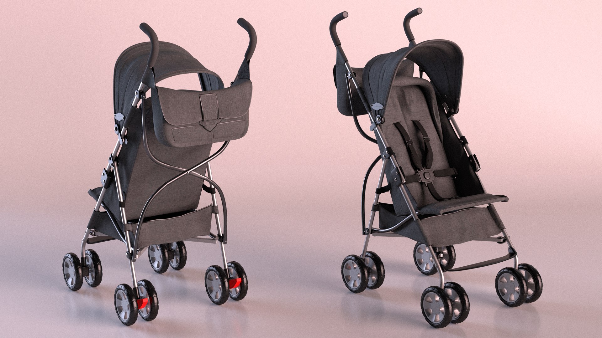 Lightweight Compact Baby Stroller With Bag Model - TurboSquid 2145961