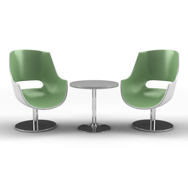 modern table chairs 3d model