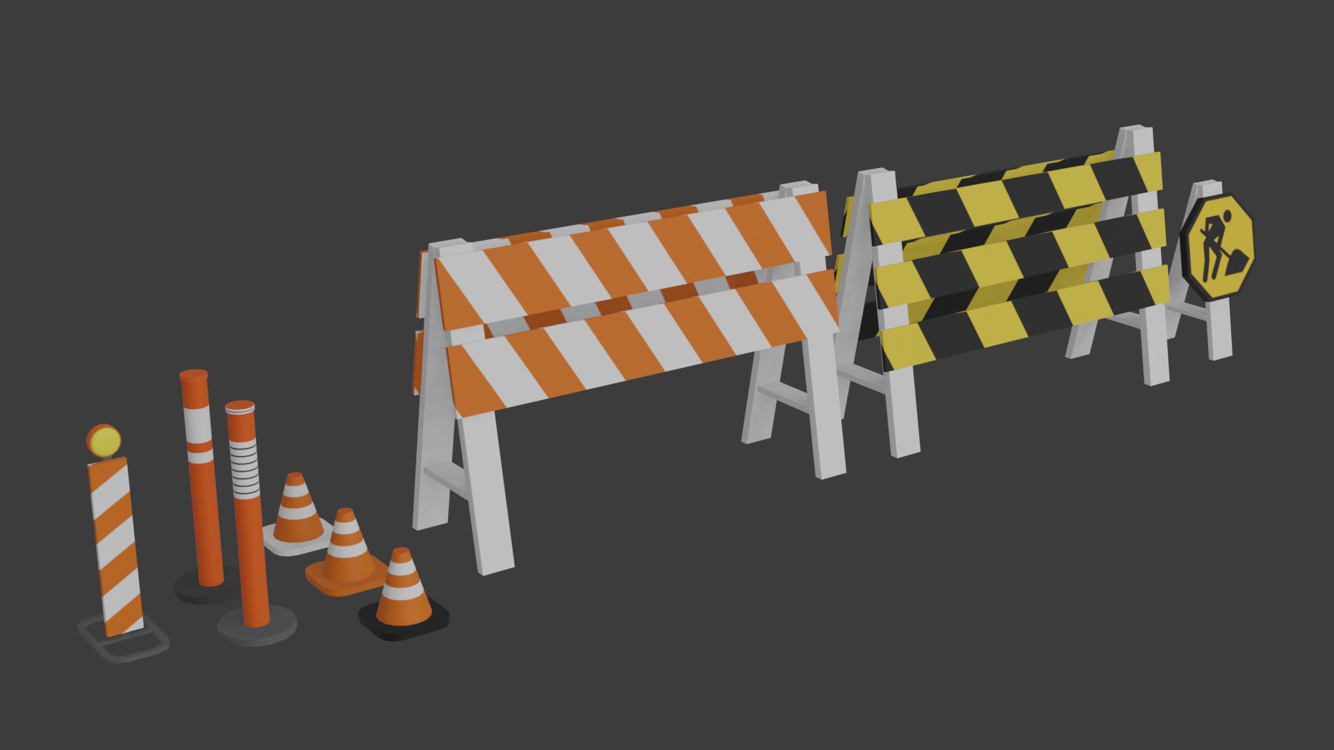 3D Construction Barriers - TurboSquid 1635902