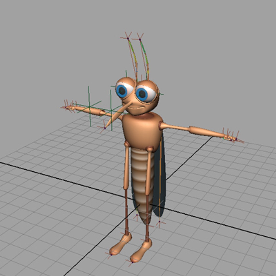 3d Model Simple Cartoon Mosquito