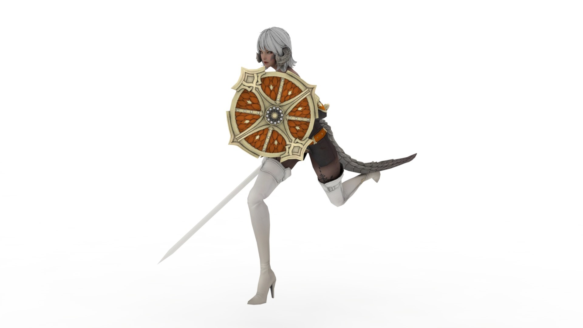 CG Woman Warrior Beauty Female Character Low-poly 3D Model 3D Model ...