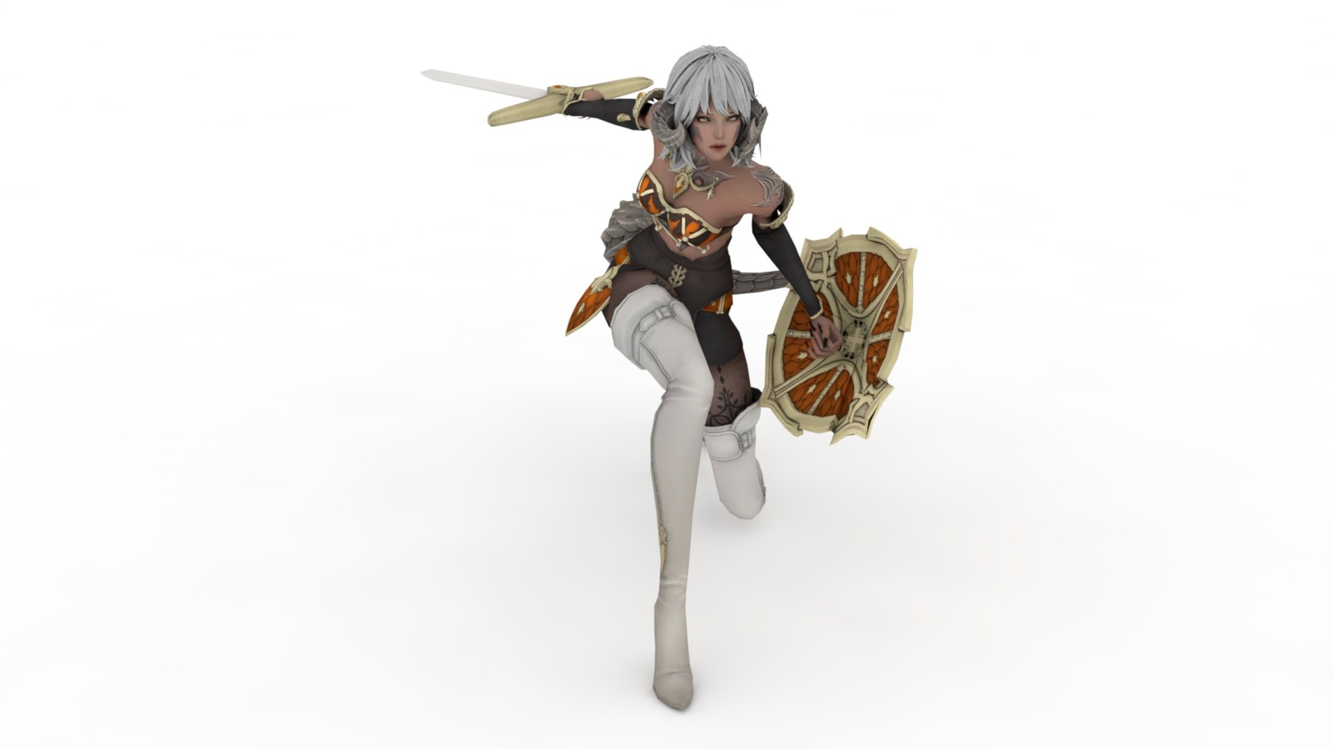 CG Woman Warrior Beauty Female Character Low-poly 3D Model 3D Model ...