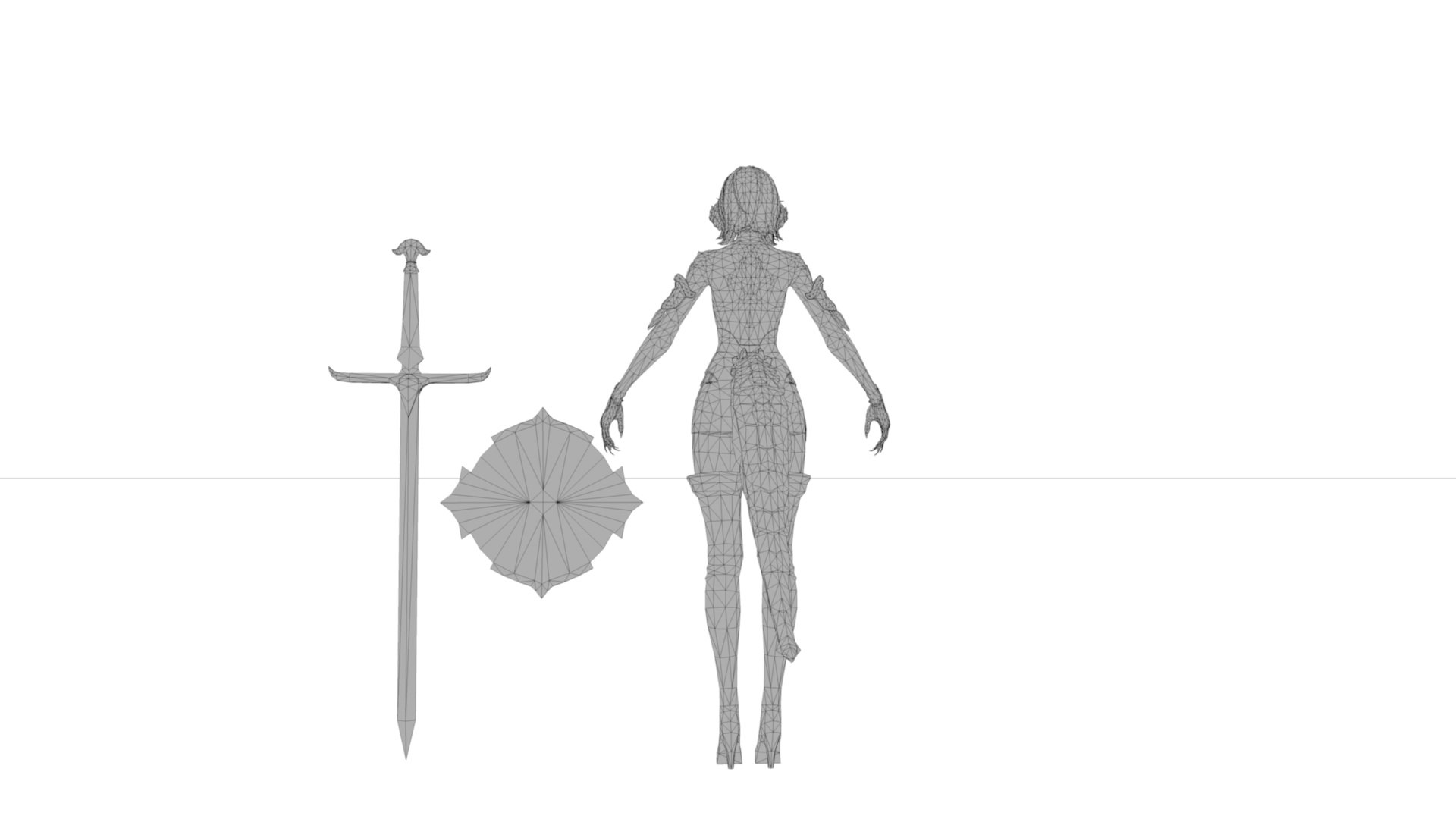 CG Woman Warrior Beauty Female Character Low-poly 3D Model 3D Model ...