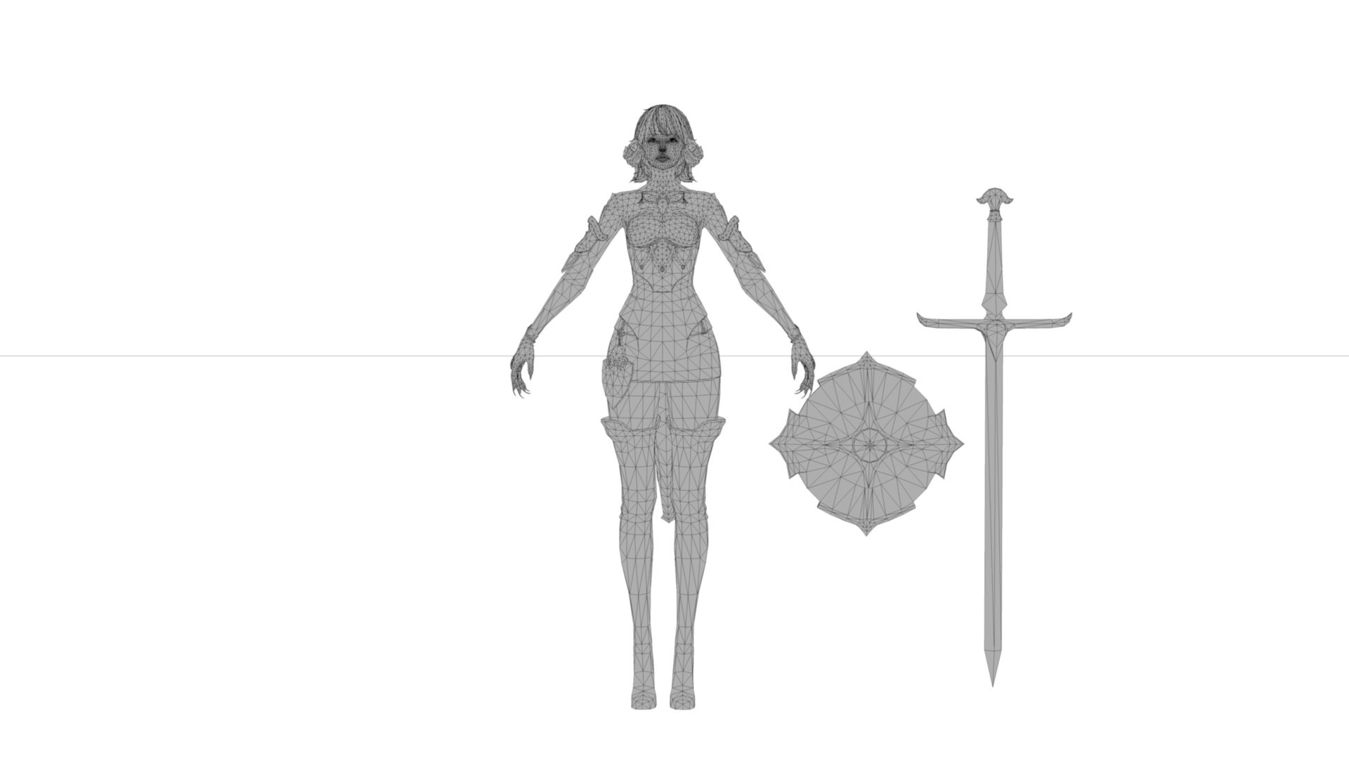 CG Woman Warrior Beauty Female Character Low-poly 3D Model 3D Model ...