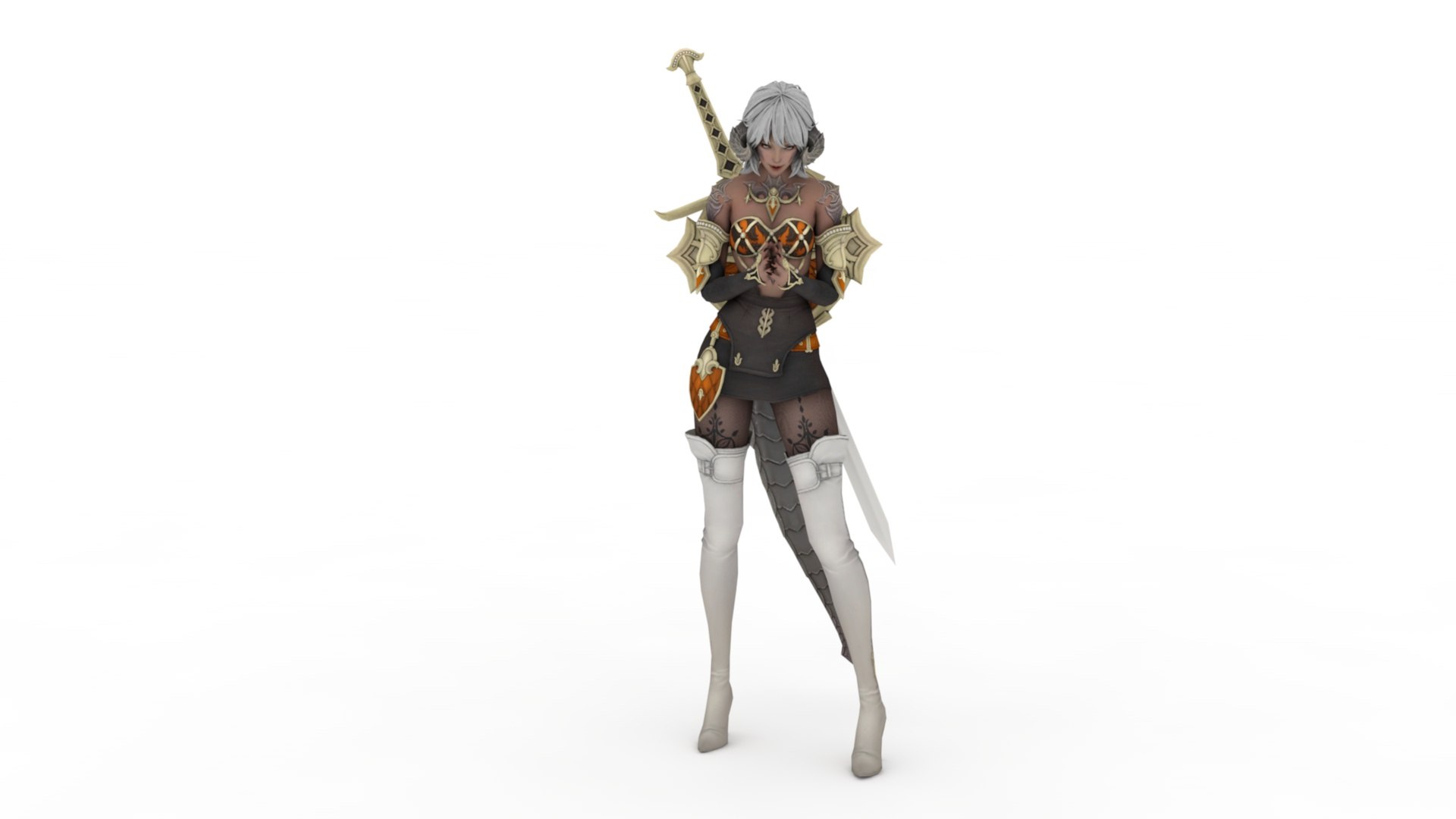 CG Woman Warrior Beauty Female Character Low-poly 3D Model 3D Model ...