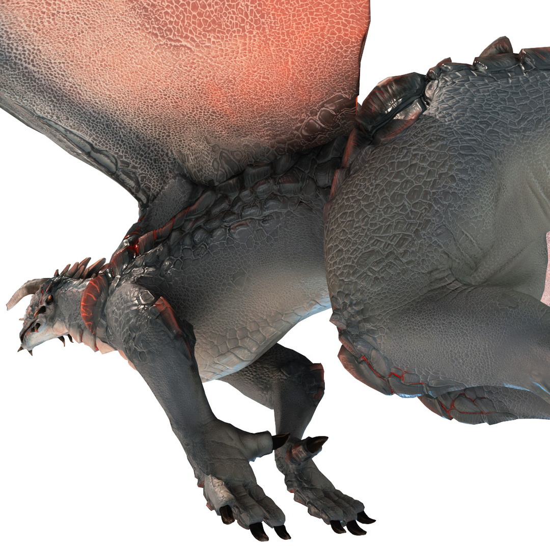 realistic volcano dragon pose 3ds