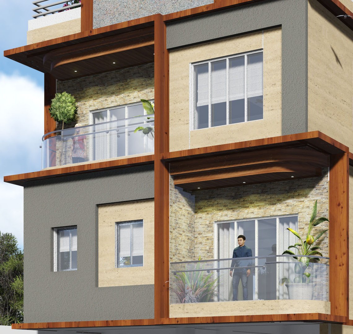 3D Modern Bunglow India Model - TurboSquid 1738630