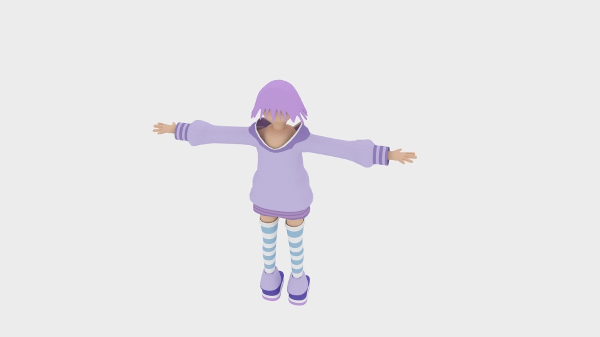 3D Anime Simple Character - TurboSquid 1276359