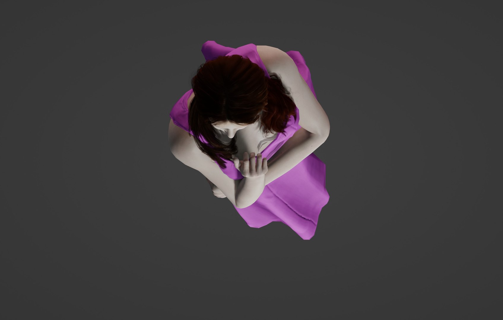 3D Pale Woman In A Pink Dress - TurboSquid 2008074