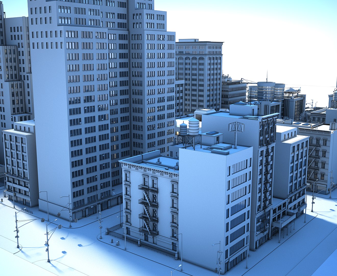 City street 3D model - TurboSquid 1400827