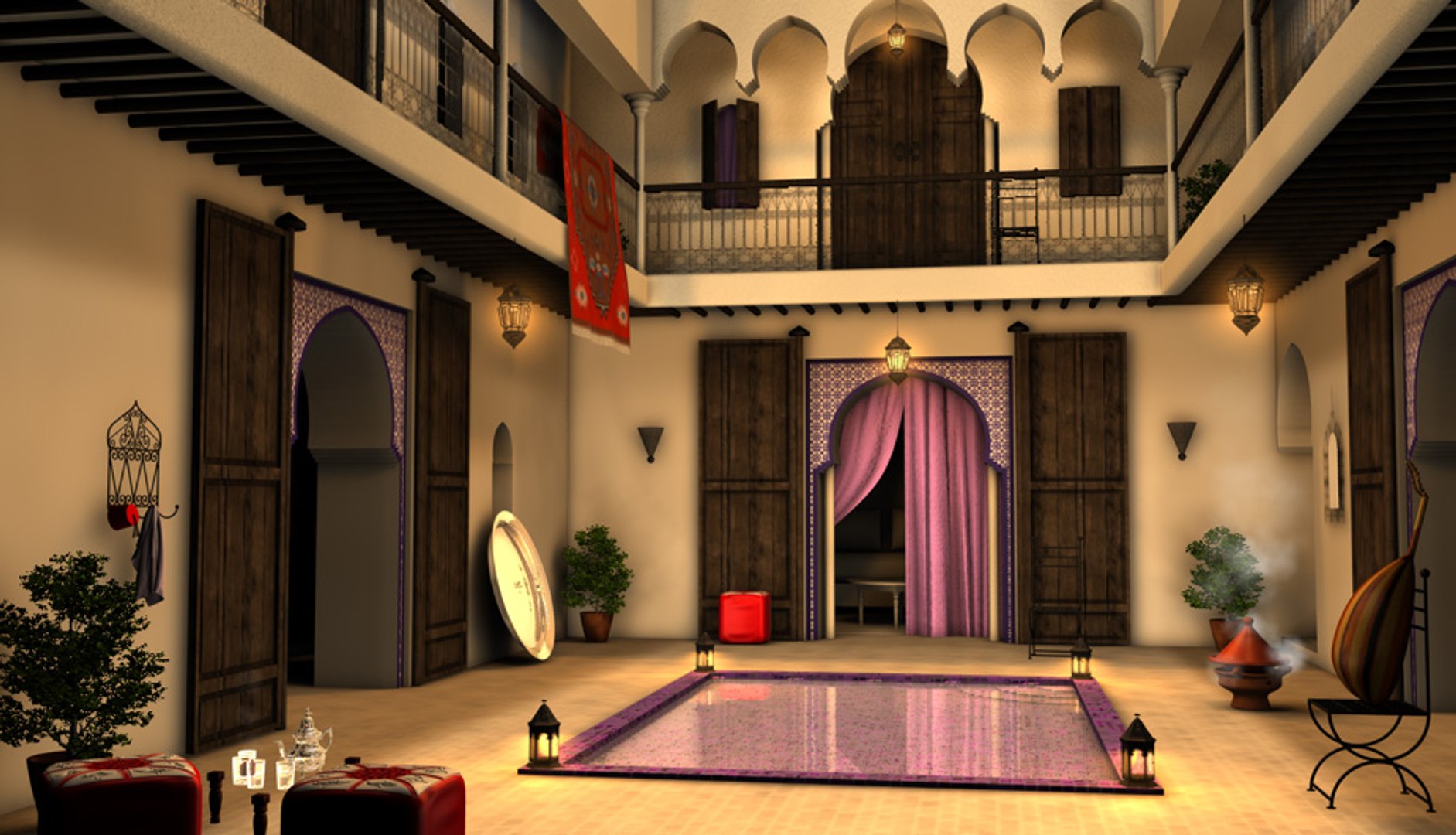 3d C4d Traditional Home Architecture