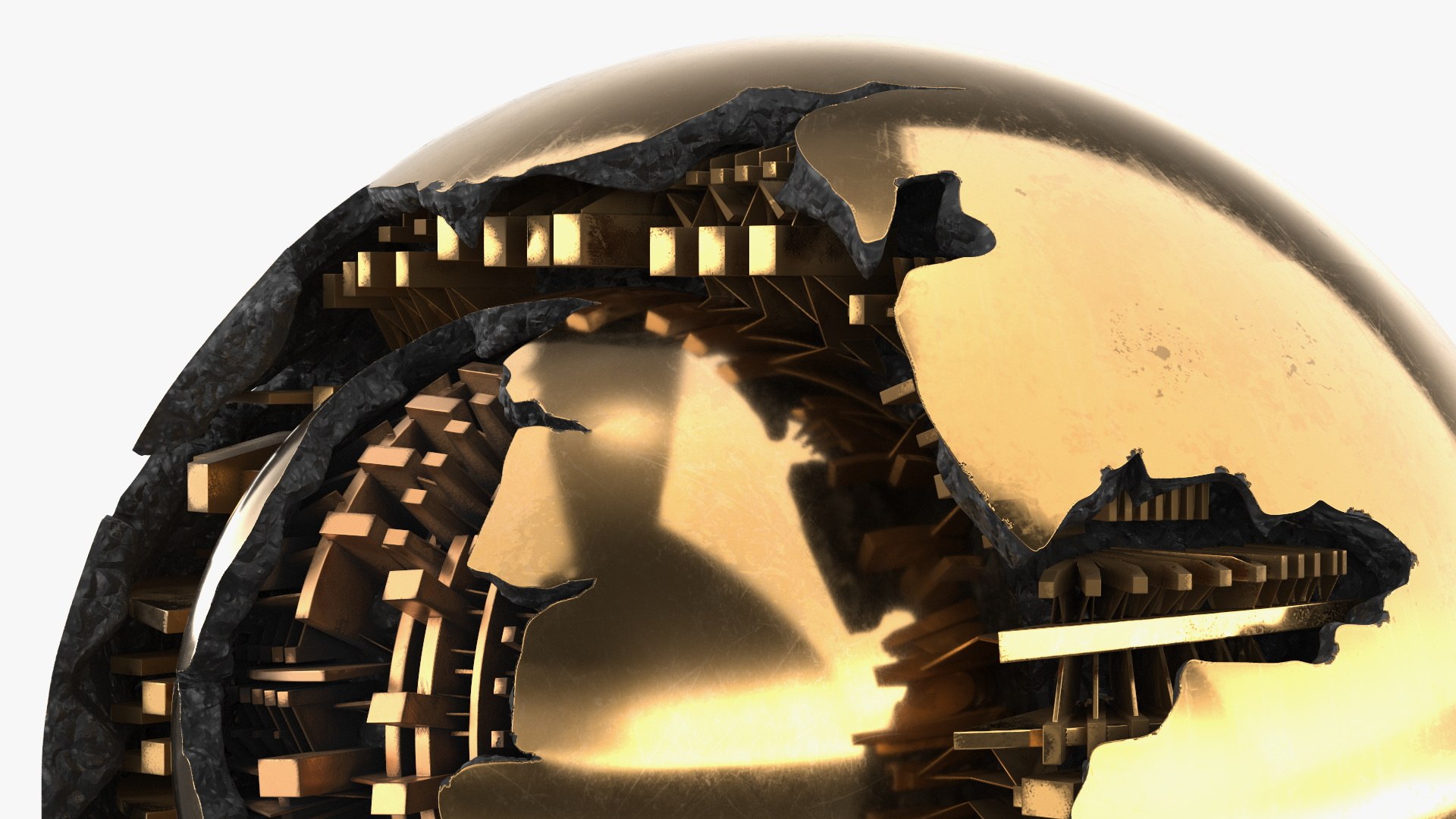 Sphere Of Ruins Resting On Wood Stand 3D Model - TurboSquid 2386698