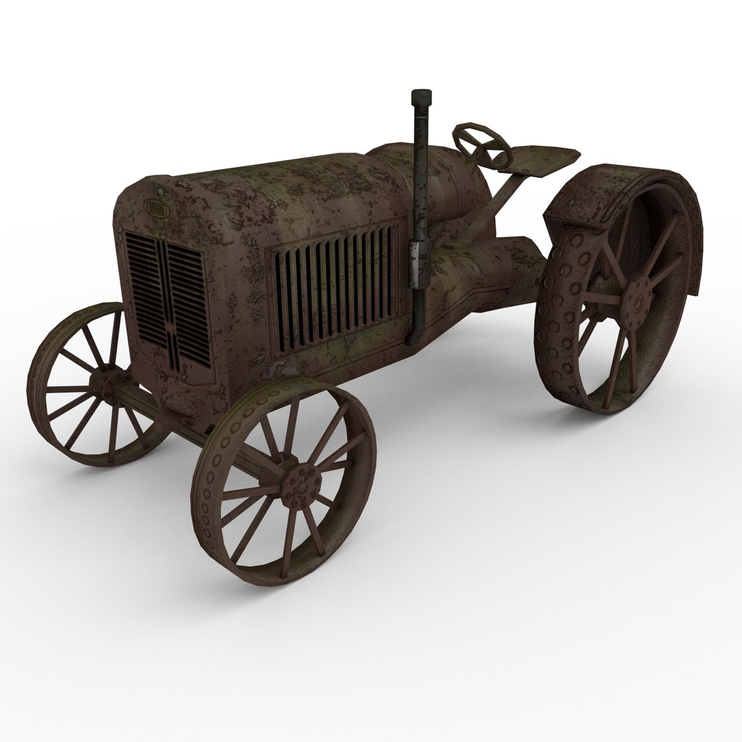 Vintage Tractor 3d Model