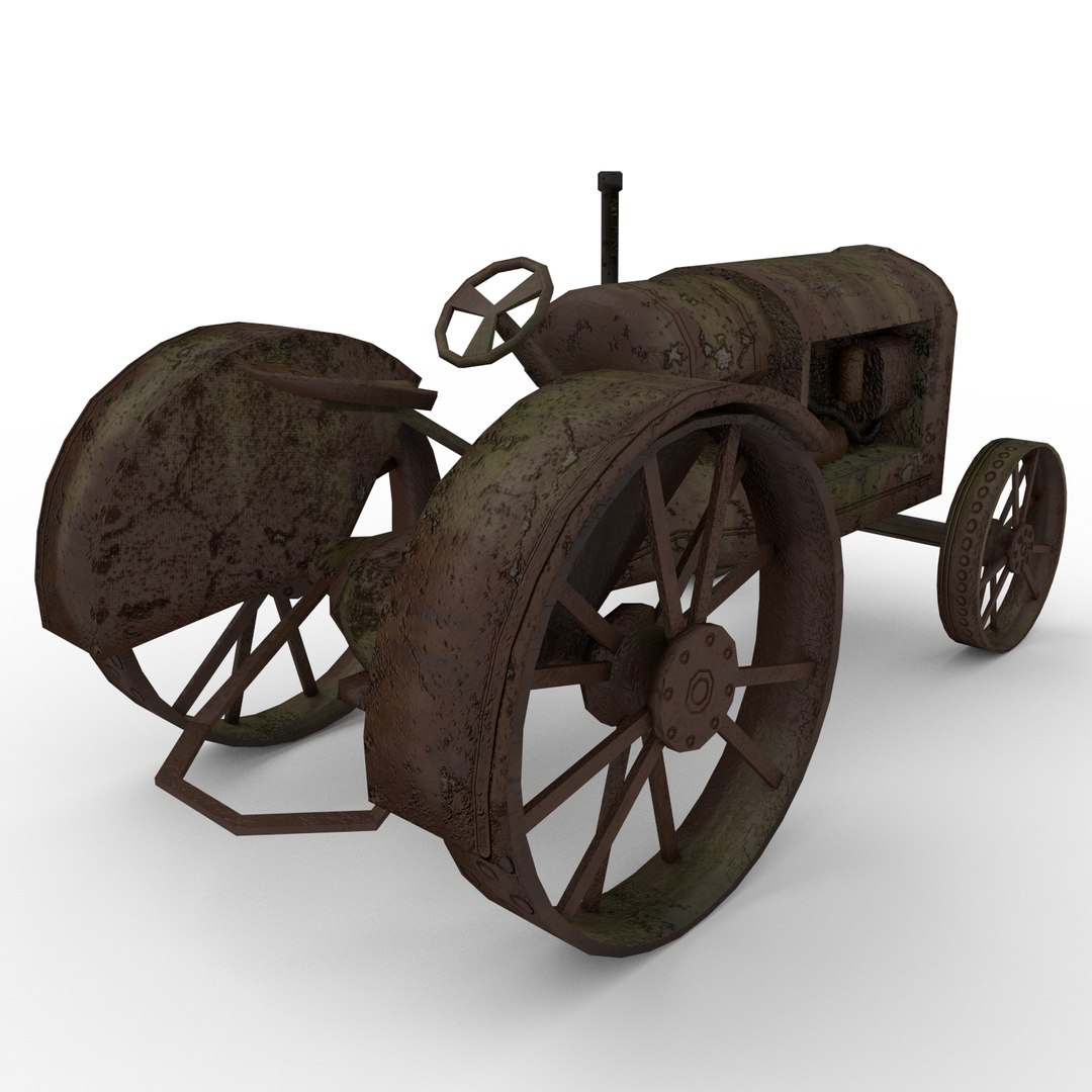 Vintage Tractor 3d Model