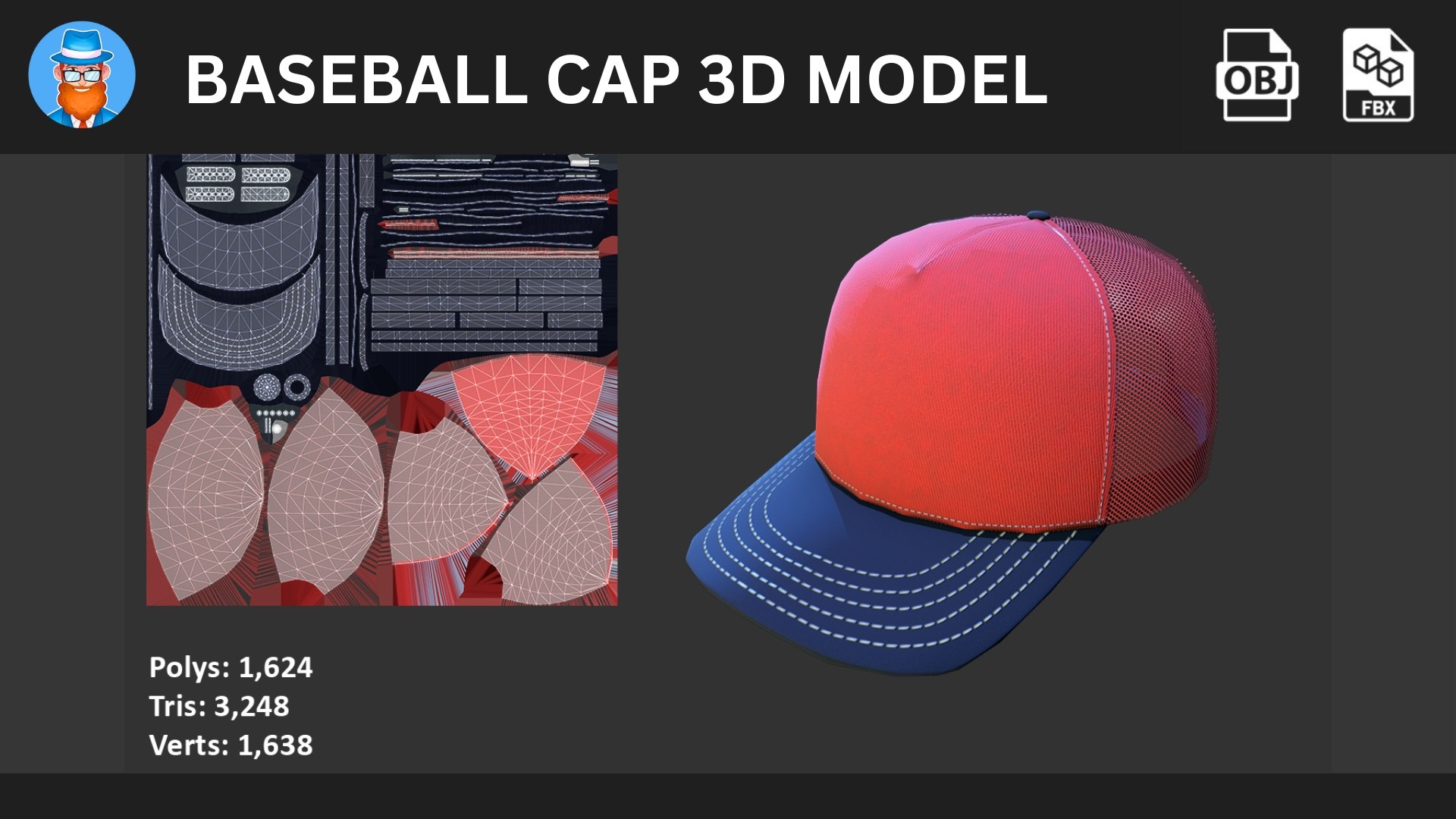 Baseball Cap 3D Model 3D Model - TurboSquid 2400767