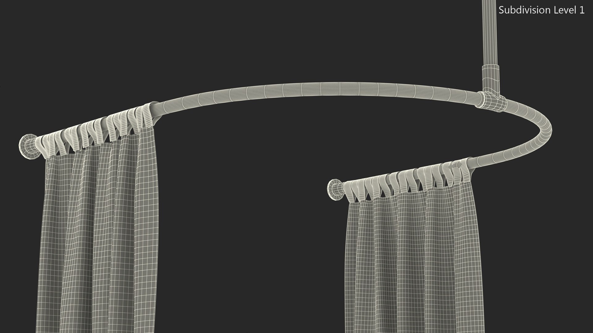 3D Dressing Room Curtain White Open - TurboSquid 2120558