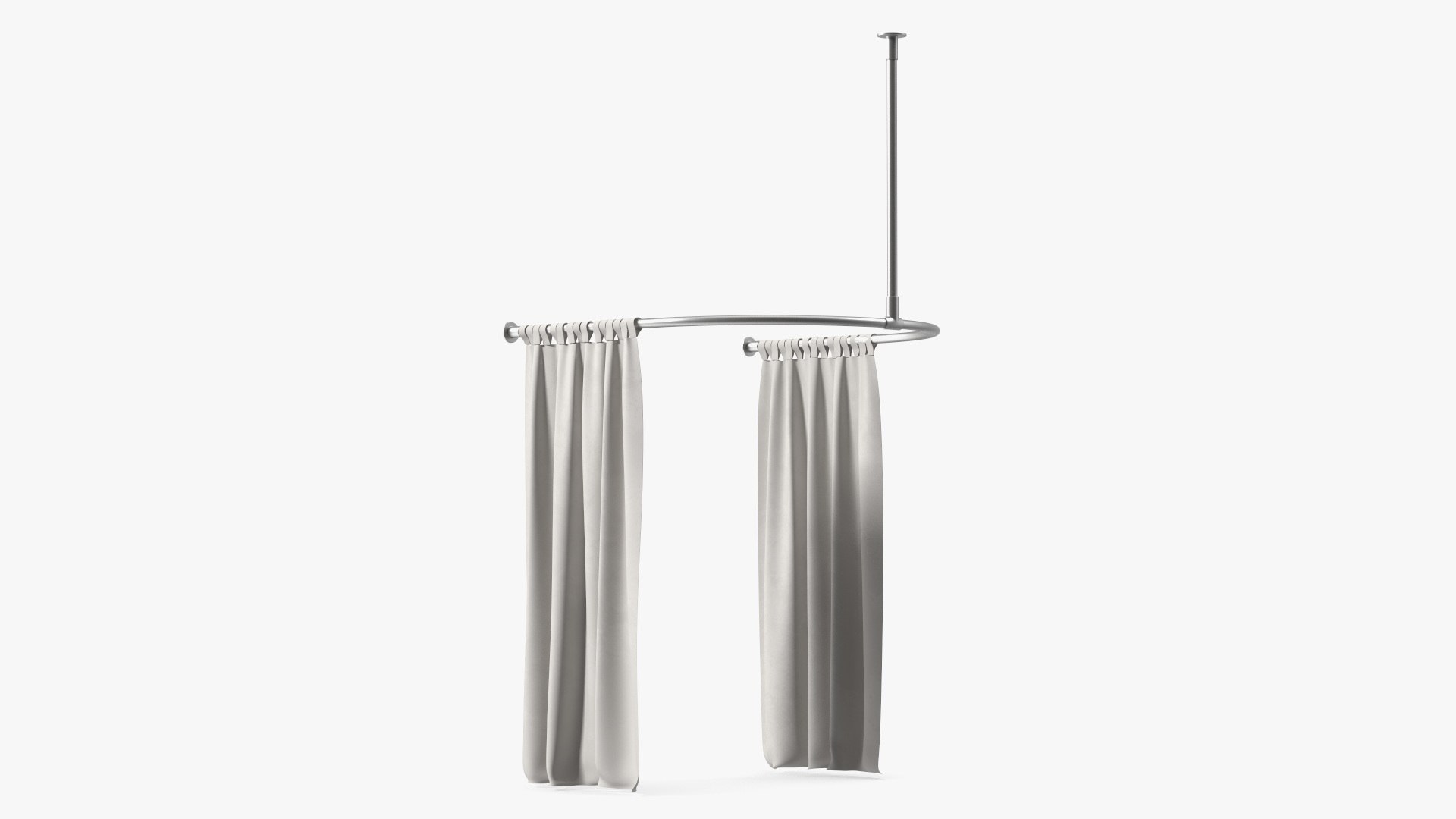 3D Dressing Room Curtain White Open - TurboSquid 2120558