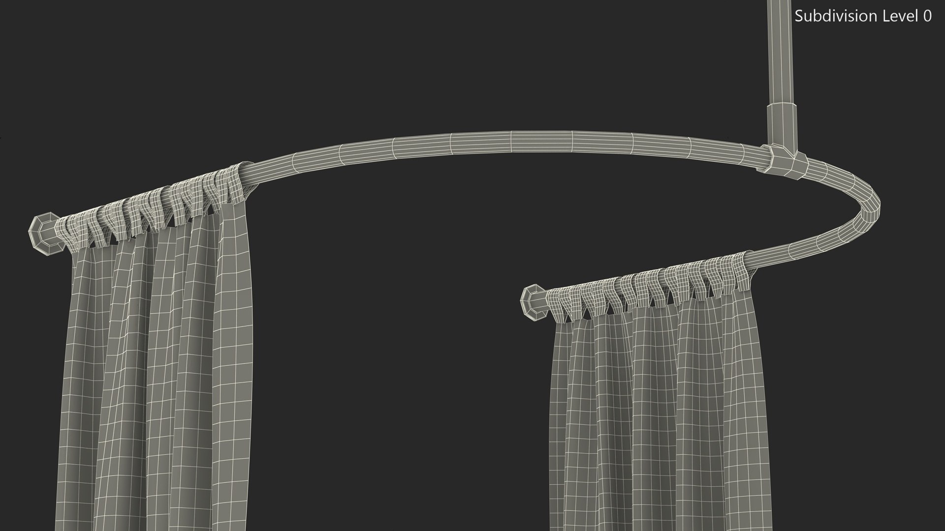 3D Dressing Room Curtain White Open - TurboSquid 2120558