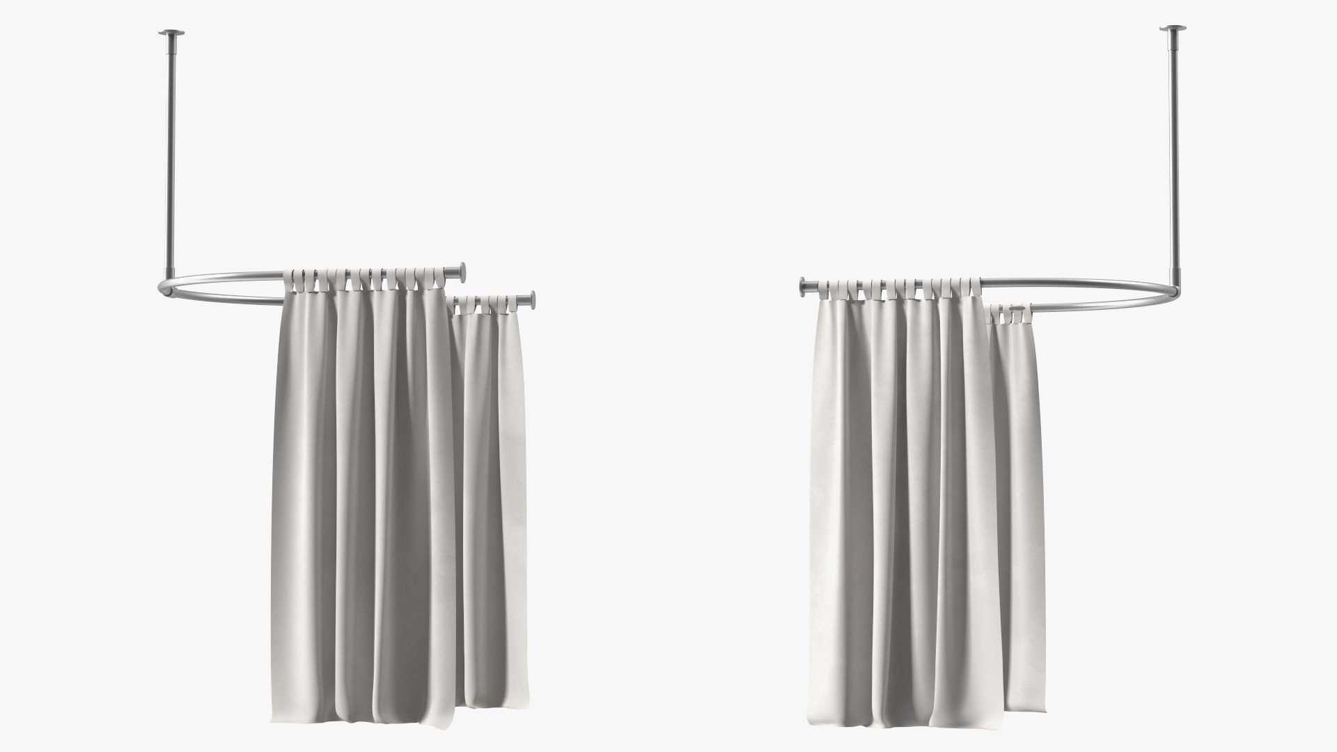 3D Dressing Room Curtain White Open - TurboSquid 2120558
